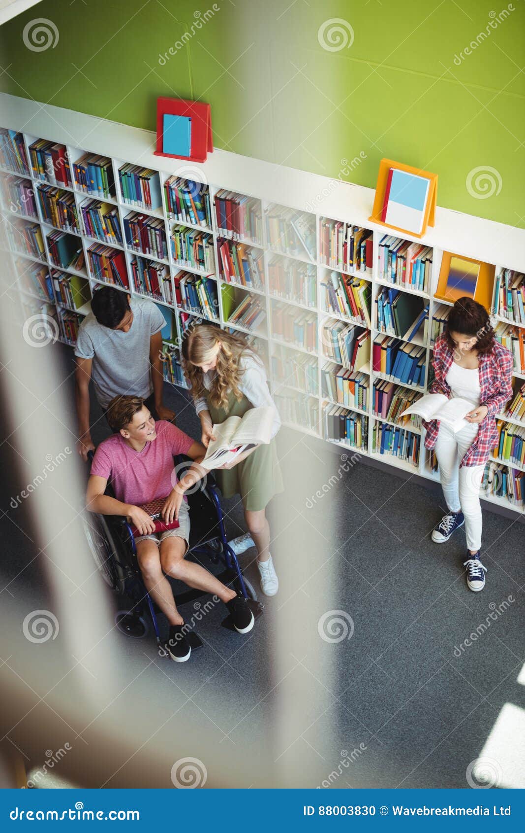 Students Interacting with Each Other in Library Stock Photo - Image of ...
