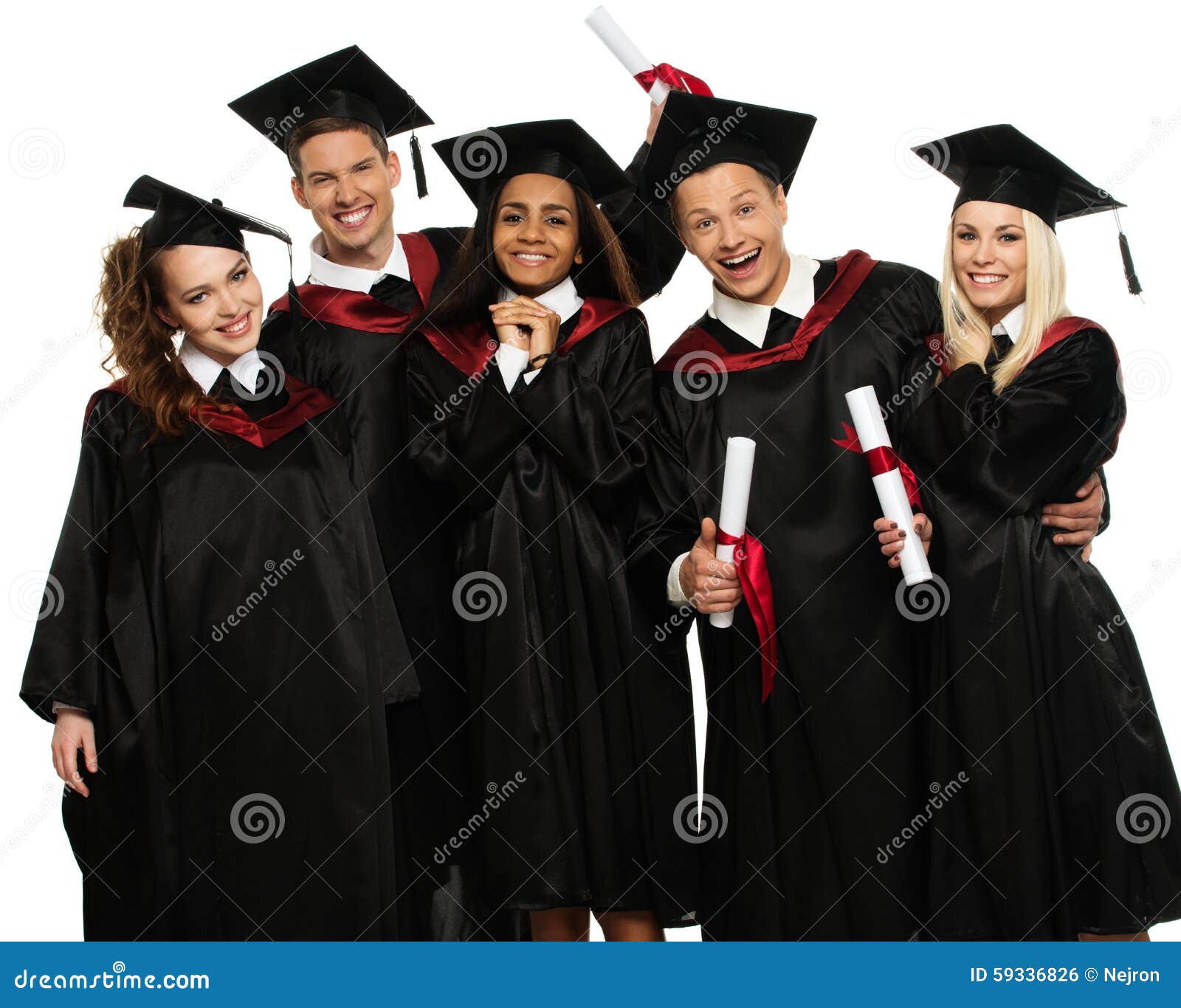 Students isolated on white stock photo. Image of ethnic - 59336826