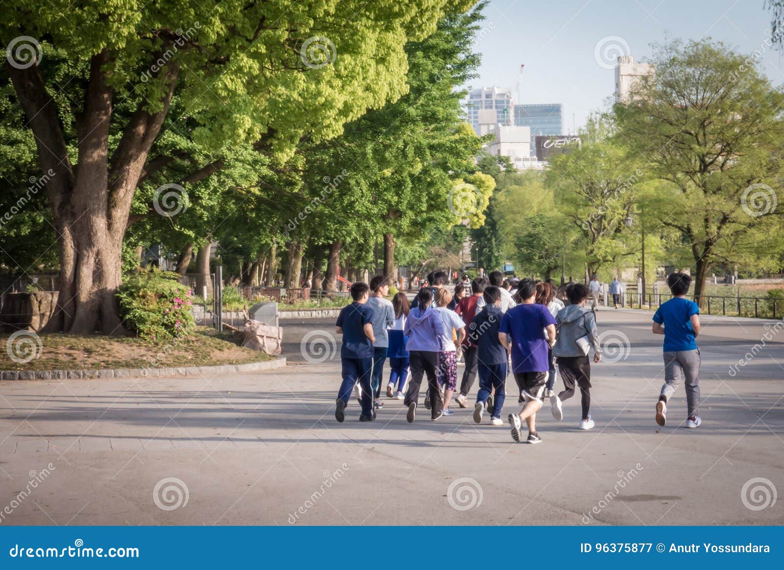 Students are Jogging in Ueno Park. Editorial Photography - Image of ...