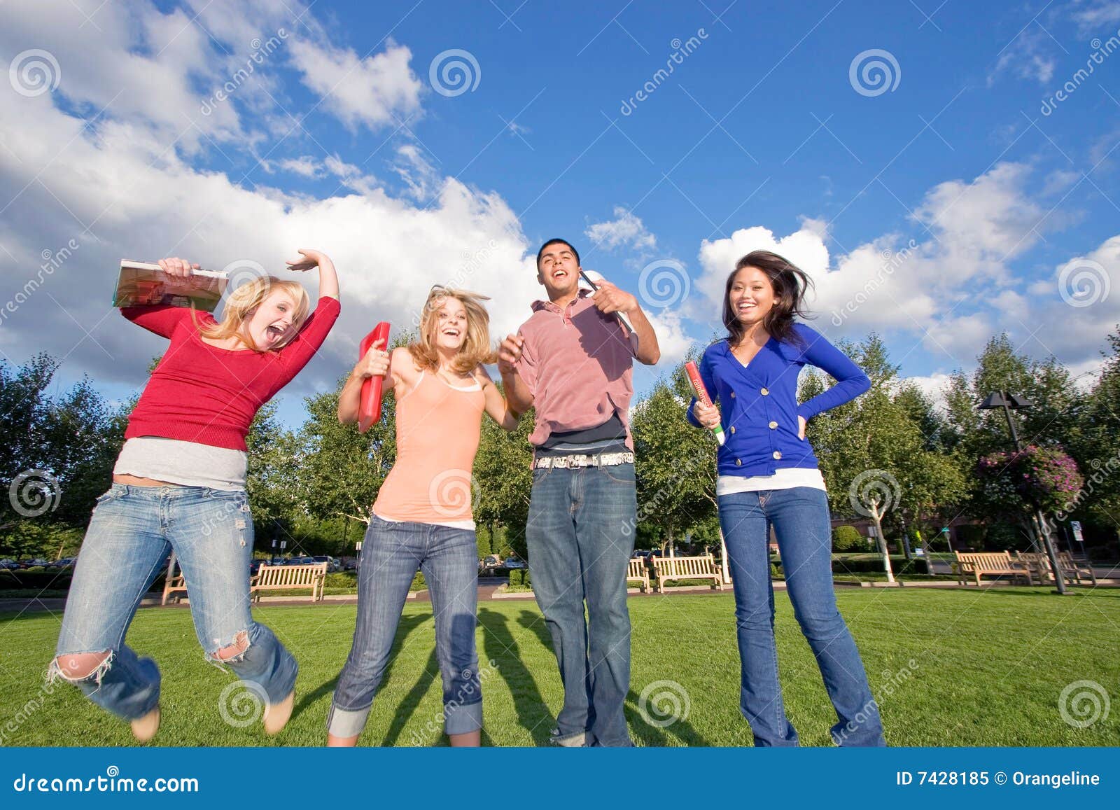 Students Jumping stock image. Image of adorable, cute - 7428185