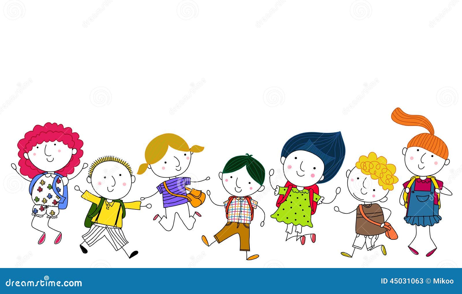 Students Jumping stock vector. Illustration of children - 45031063