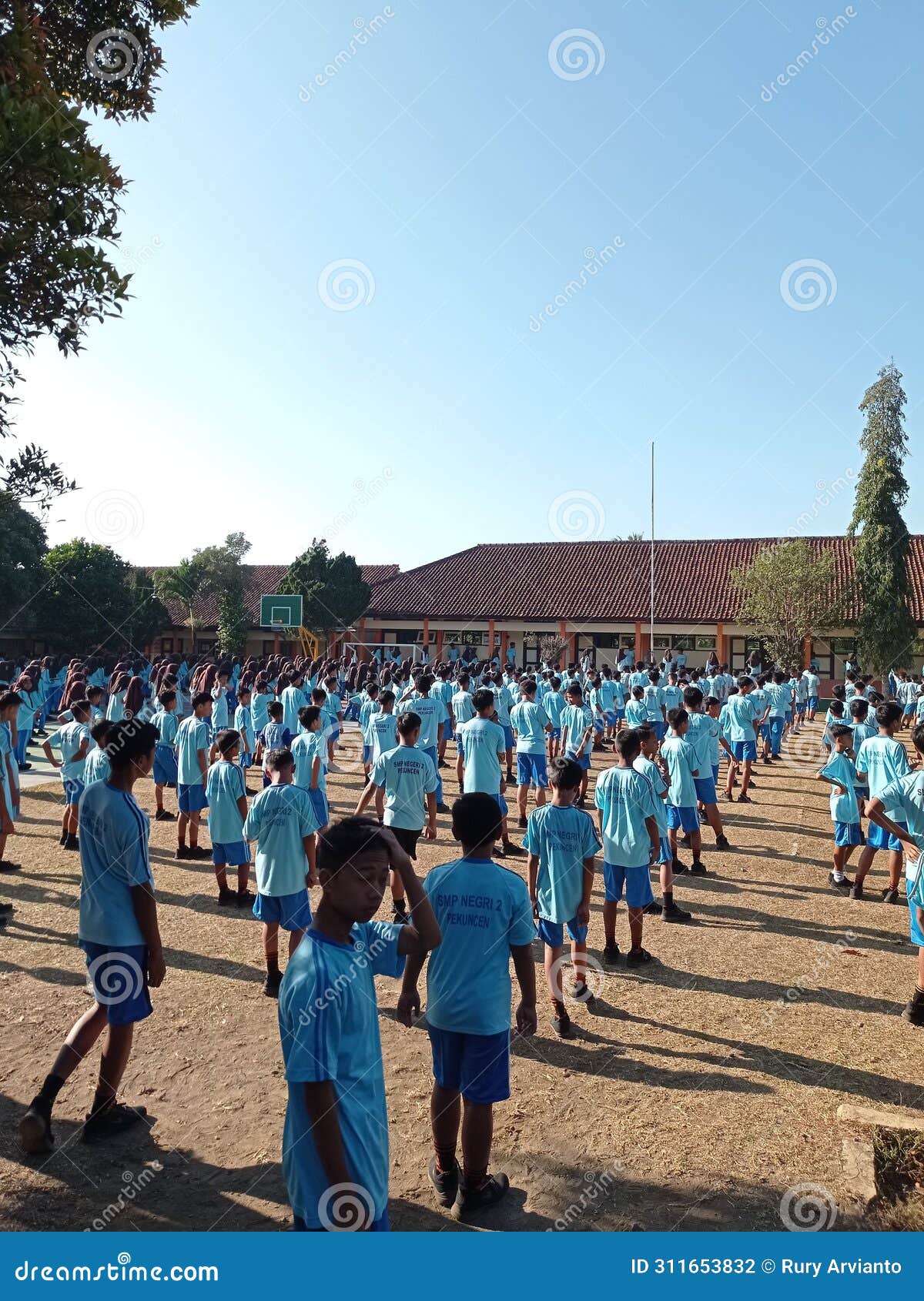 Students at a Junior High School in Central Java, Indonesia are Doing ...