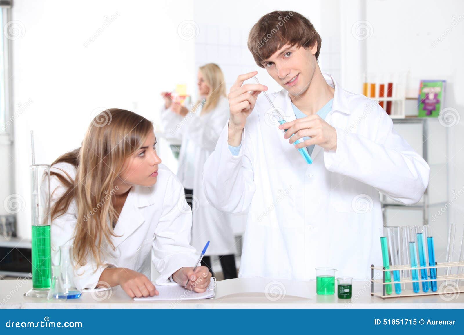 Students in laboratory stock image. Image of researcher - 51851715