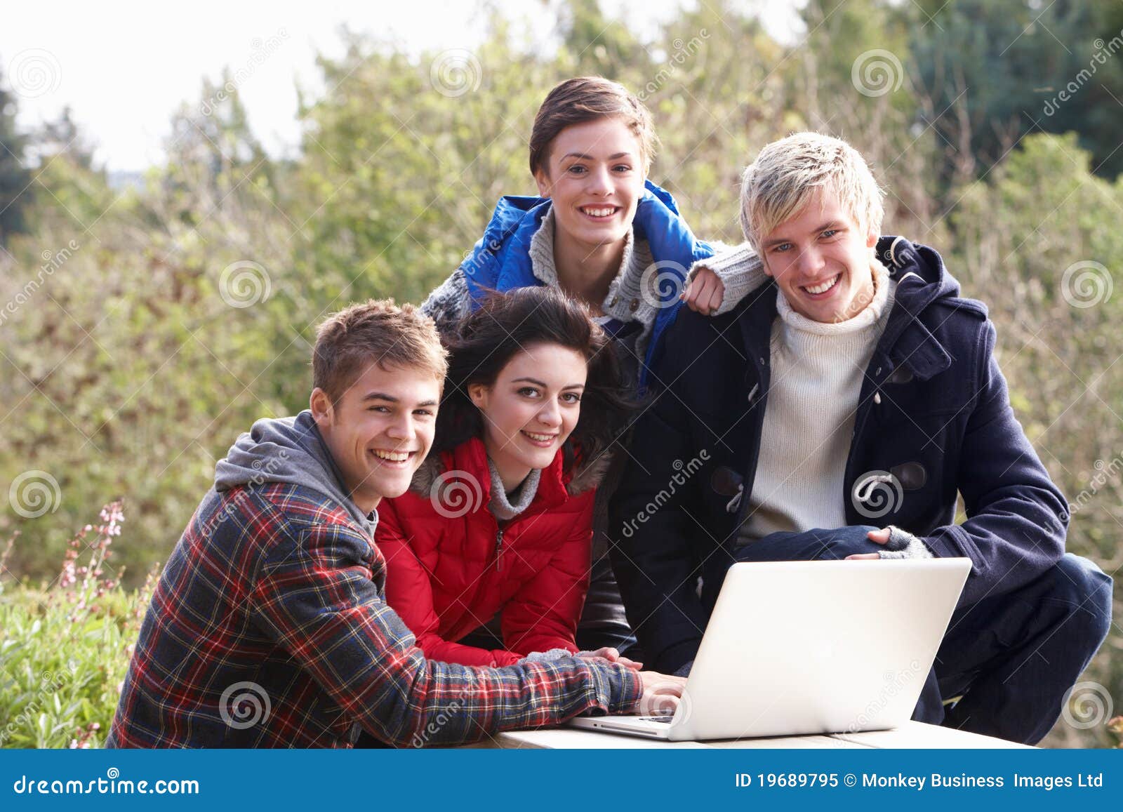 Students with Laptop Computer Stock Image - Image of horizontal, study ...