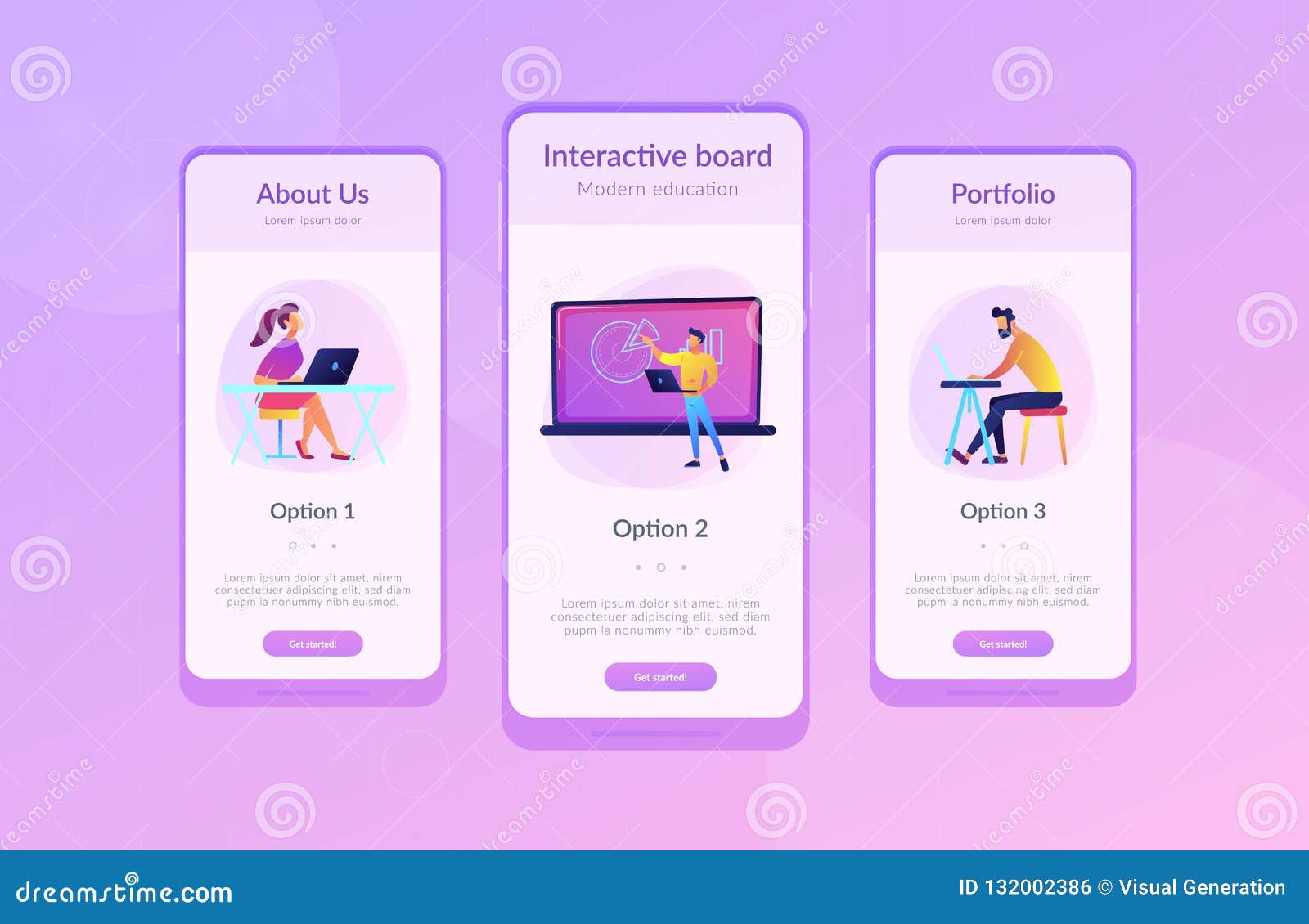 Digital Classroom App Interface Template. Stock Vector - Illustration ...