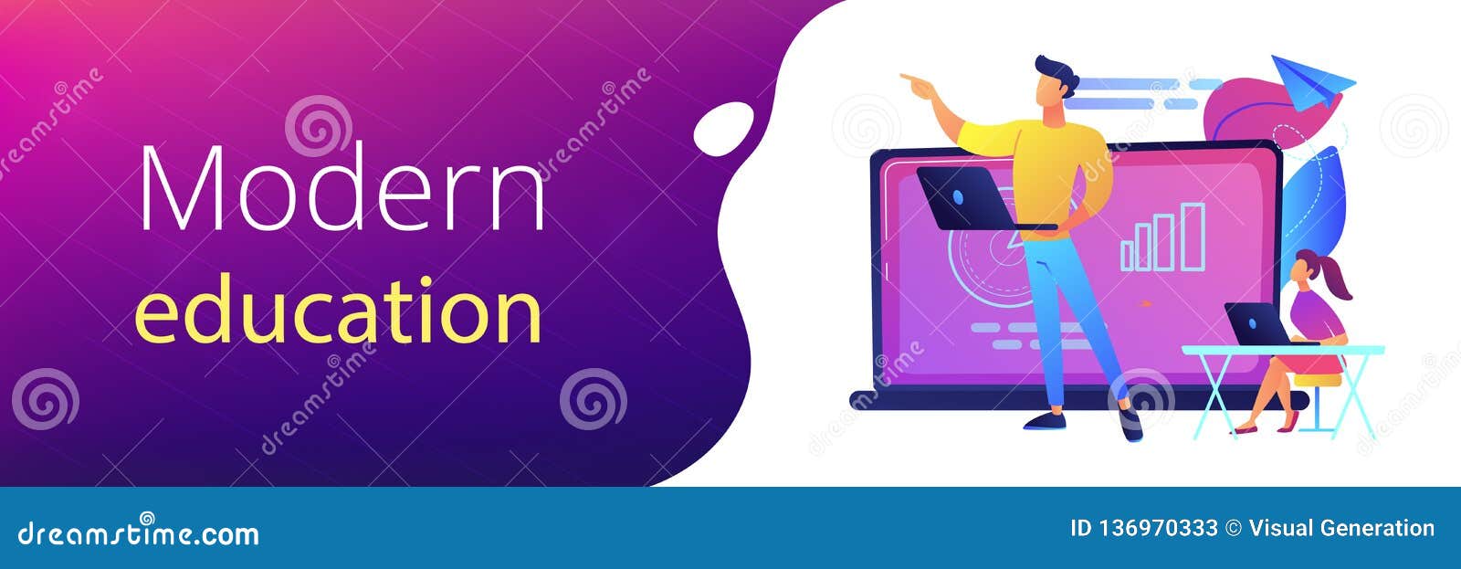 Digital Classroom Header Banner. Stock Vector - Illustration of copy ...