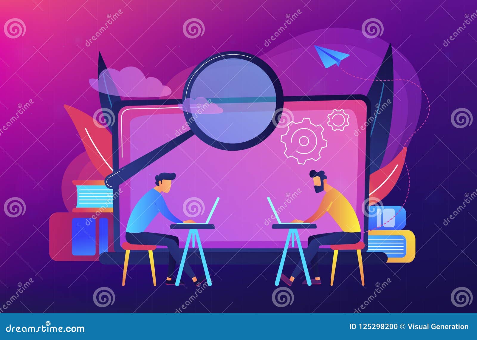 Computer Lab Concept Vector Illustration. Stock Vector - Illustration ...