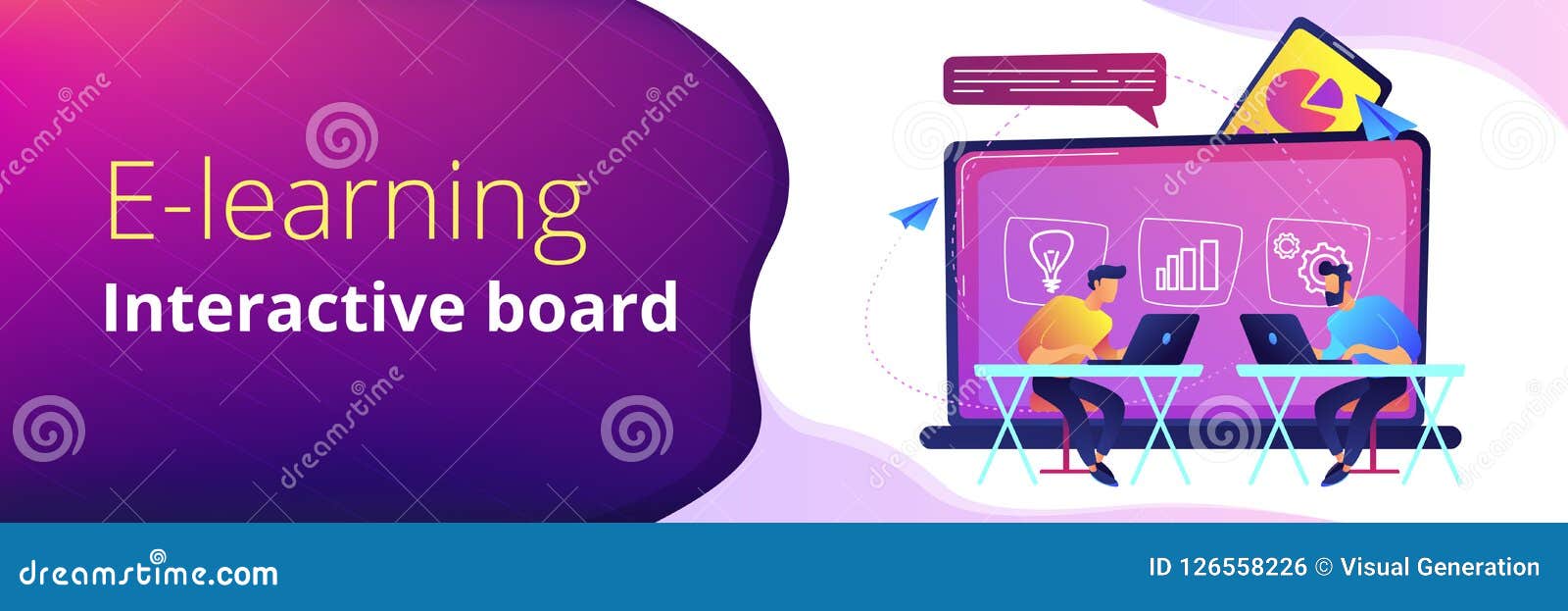 Digital Learning Header or Footer Banner. Stock Vector - Illustration ...