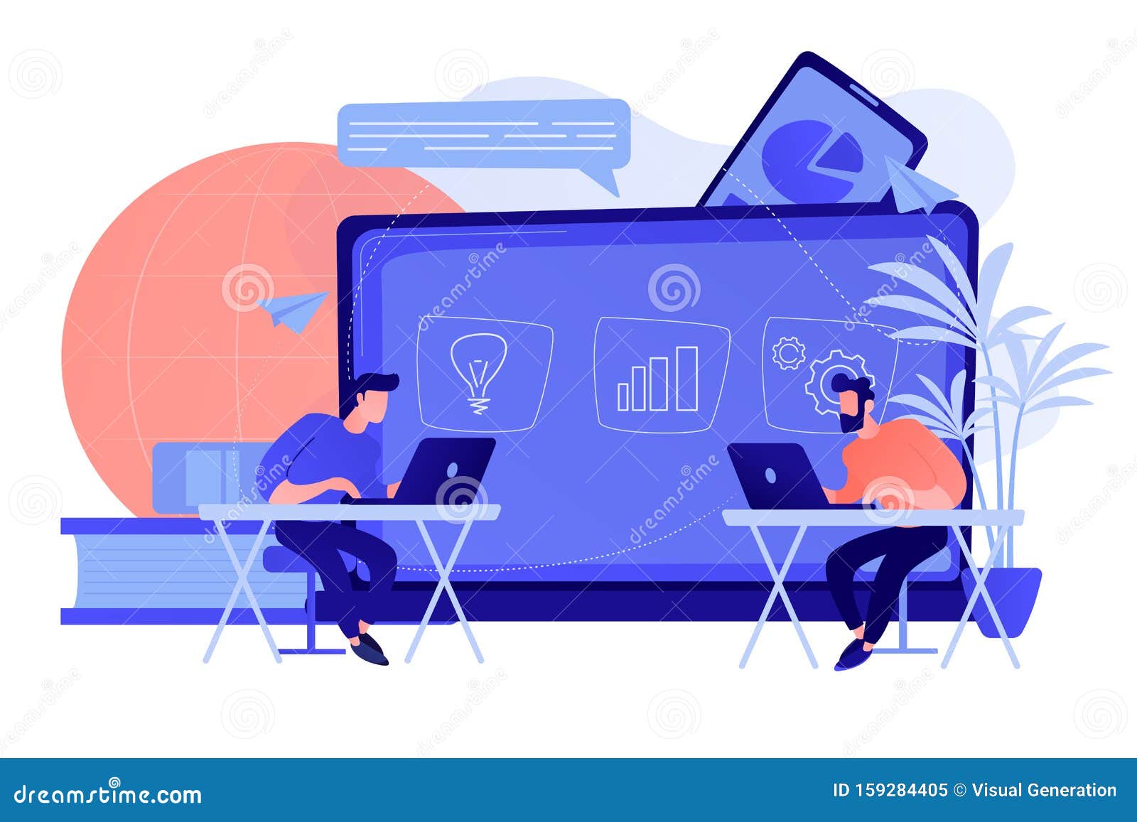 Digital Learning Concept Vector Illustration. Stock Vector ...