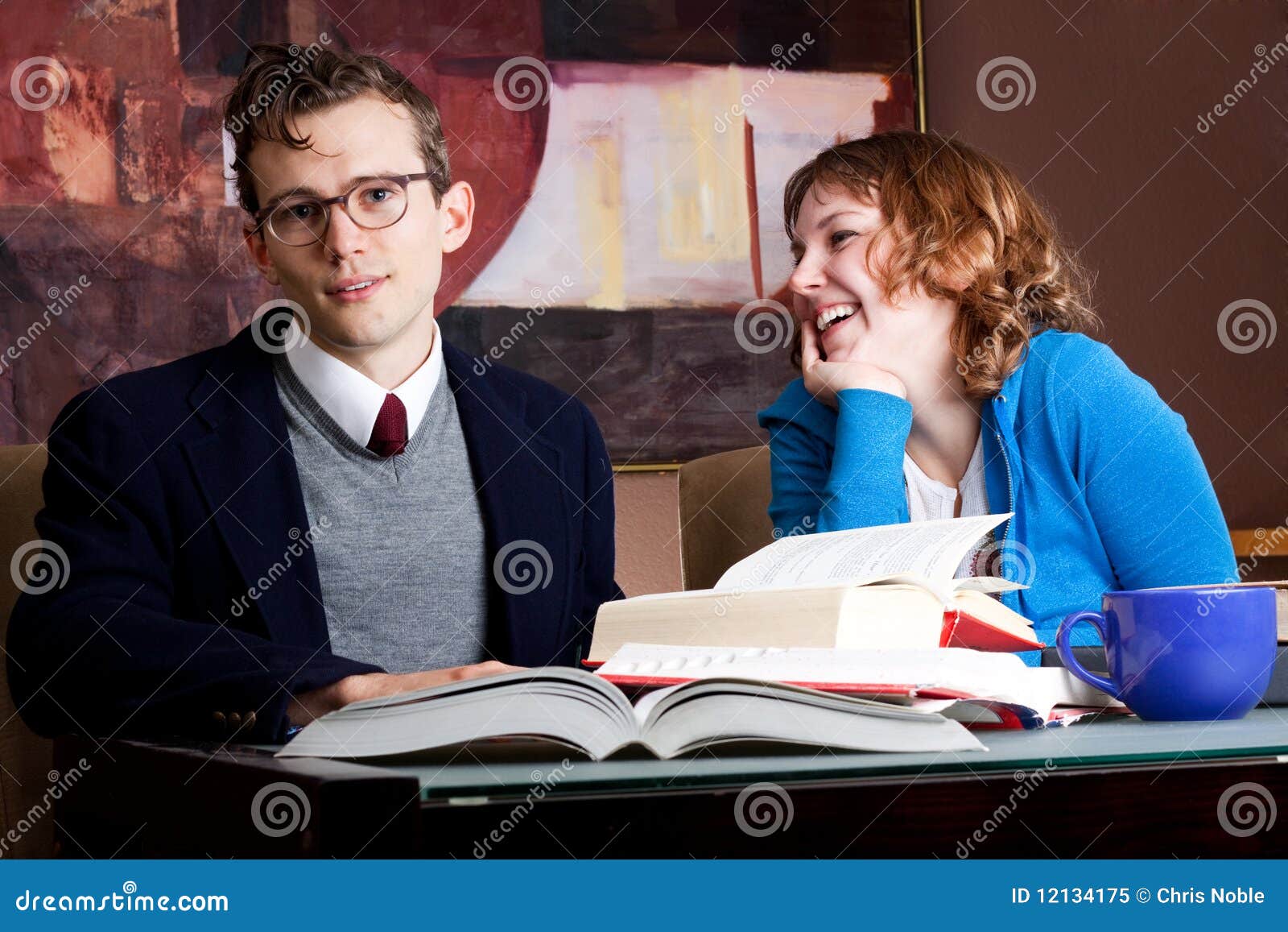 Students Laughing and Studying Stock Image - Image of nerd, revision ...