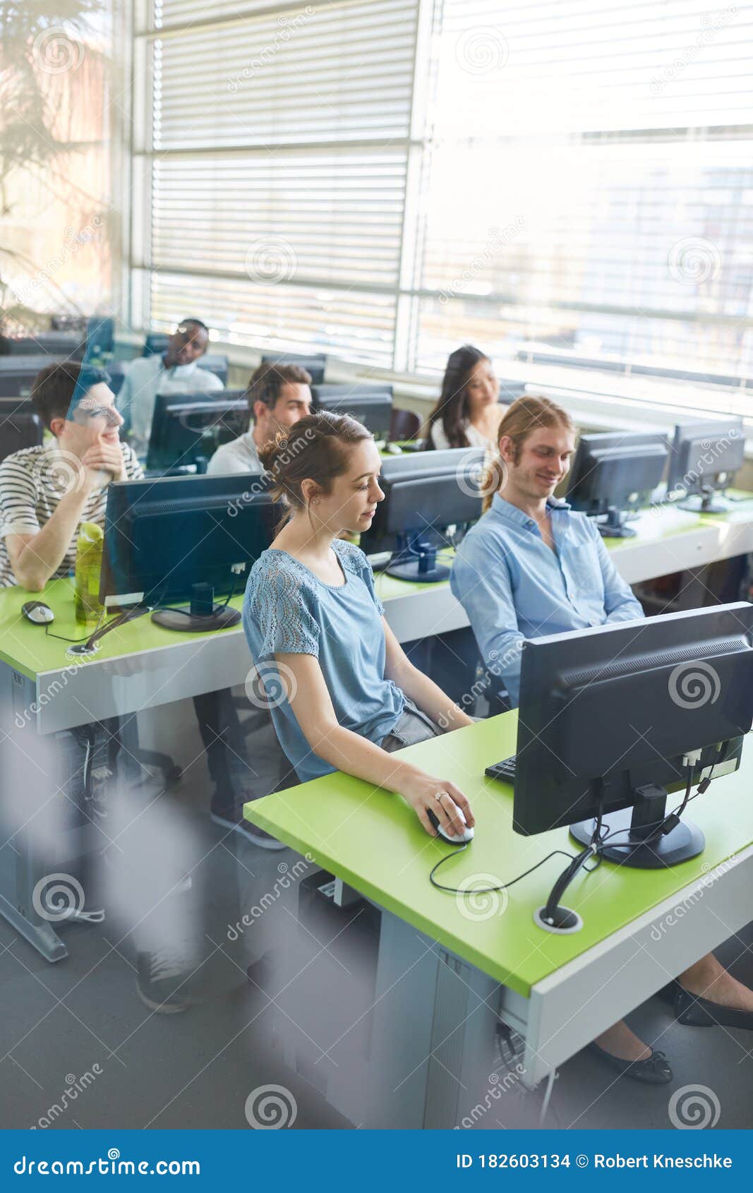 Students Learn Computer Science in a Computer Course Stock Photo ...