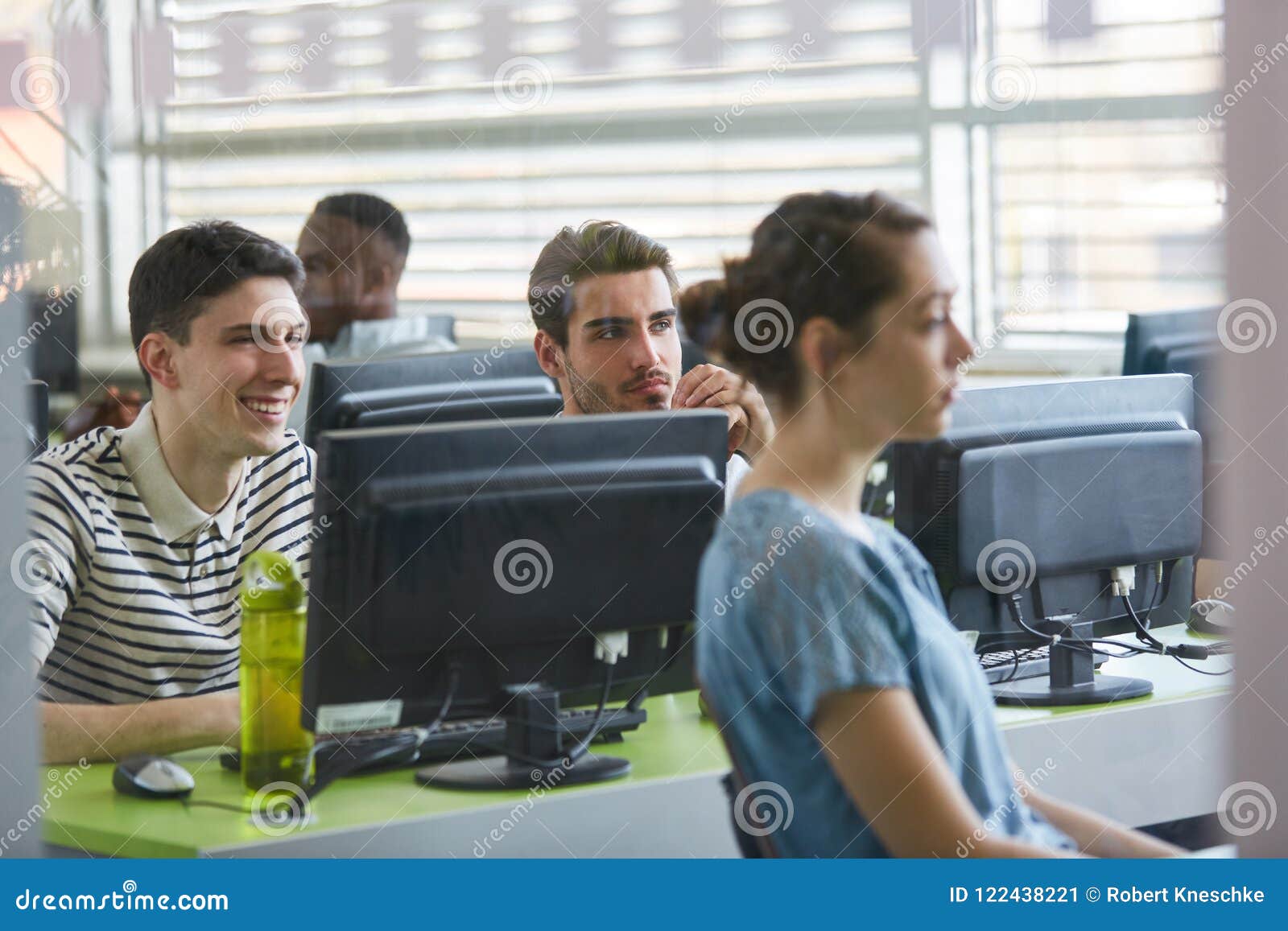 Students Learn with Computer in Seminar Stock Image - Image of ...