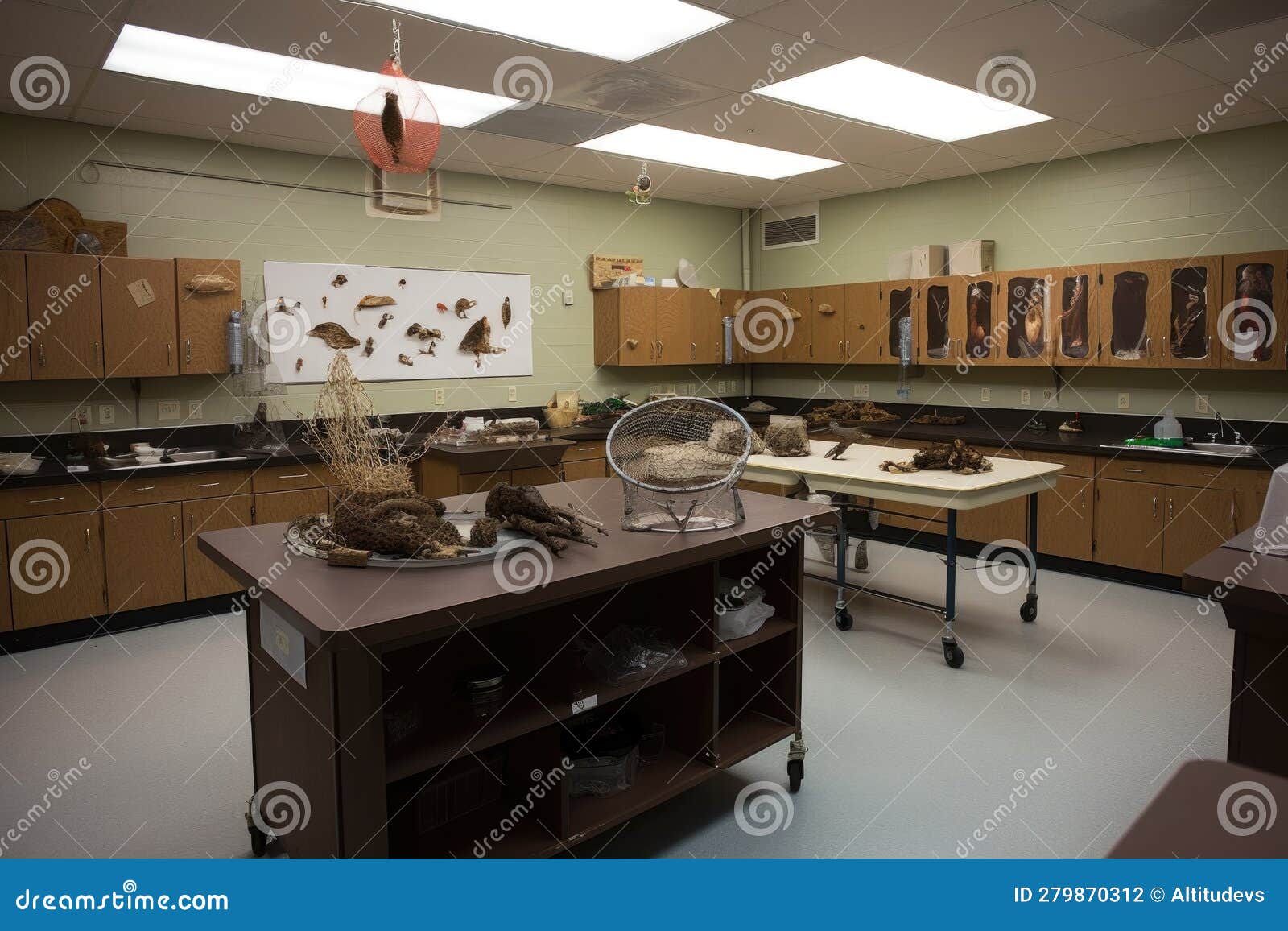 Students Learning Biology, with Realistic Science Lab Setup Stock Photo ...