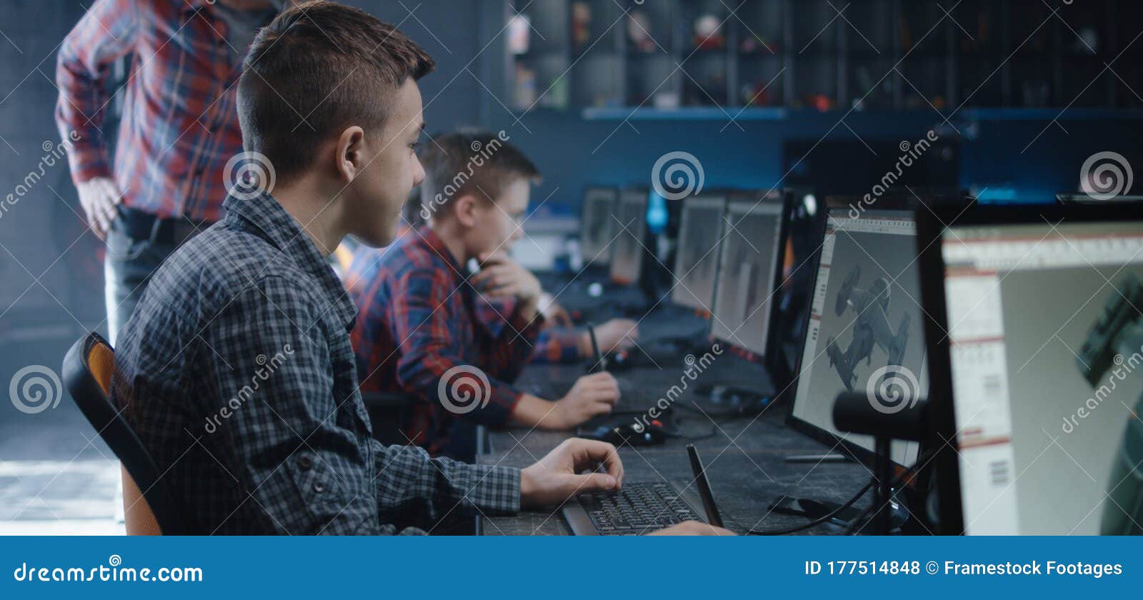 Students Learning 3D Design Stock Photo - Image of male, sitting: 177514848