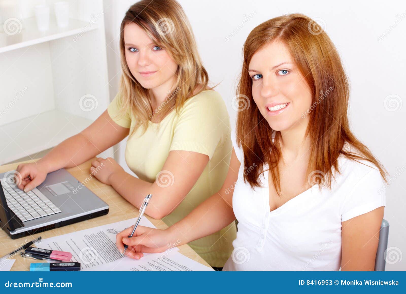 Students learning at desk stock image. Image of learn - 8416953