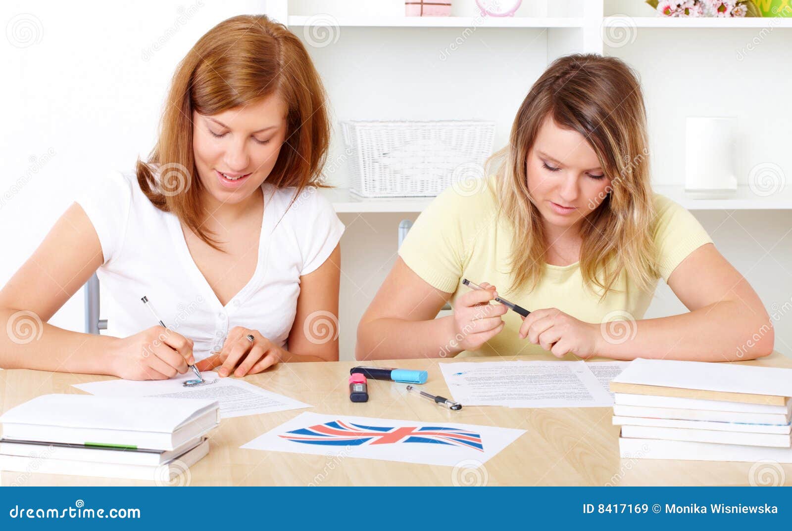 Students learning at desk stock image. Image of portrait - 8417169