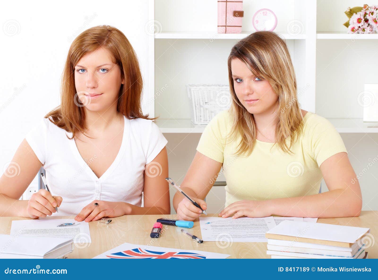 Students learning at desk stock image. Image of class - 8417189