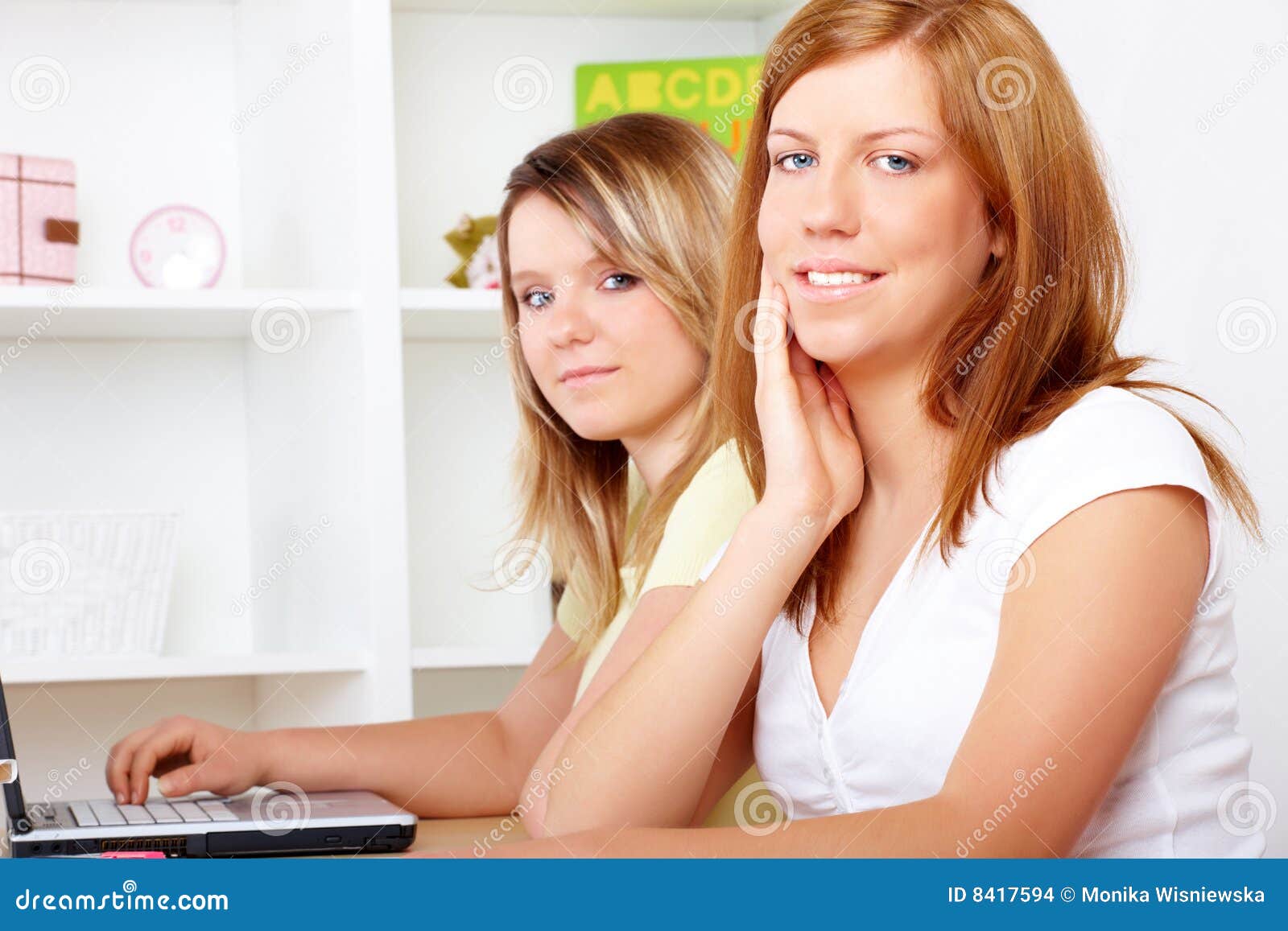 Students learning at desk stock photo. Image of happy - 8417594