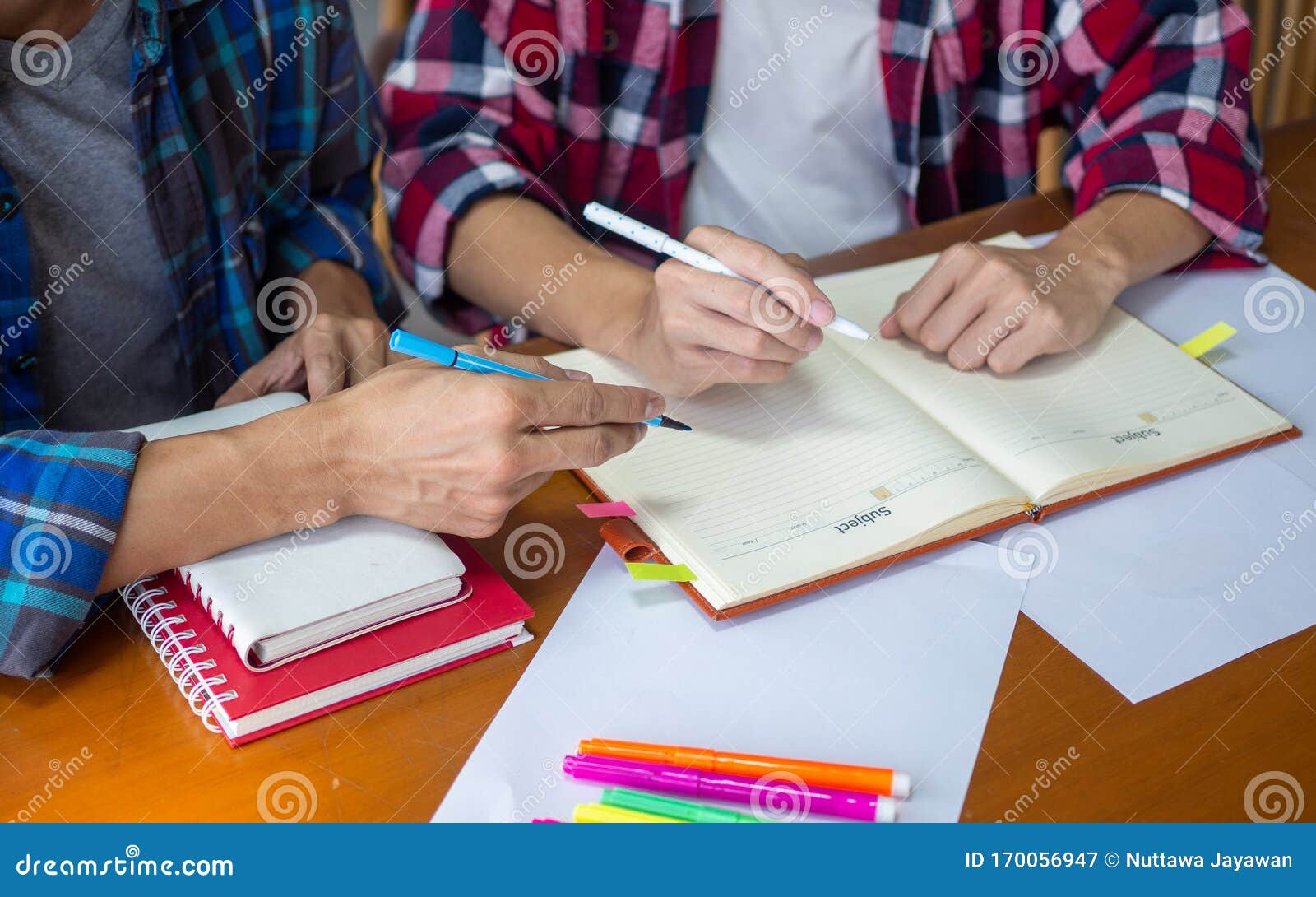 Students Are Learning And Doing Homework Together Stock Image - Image ...