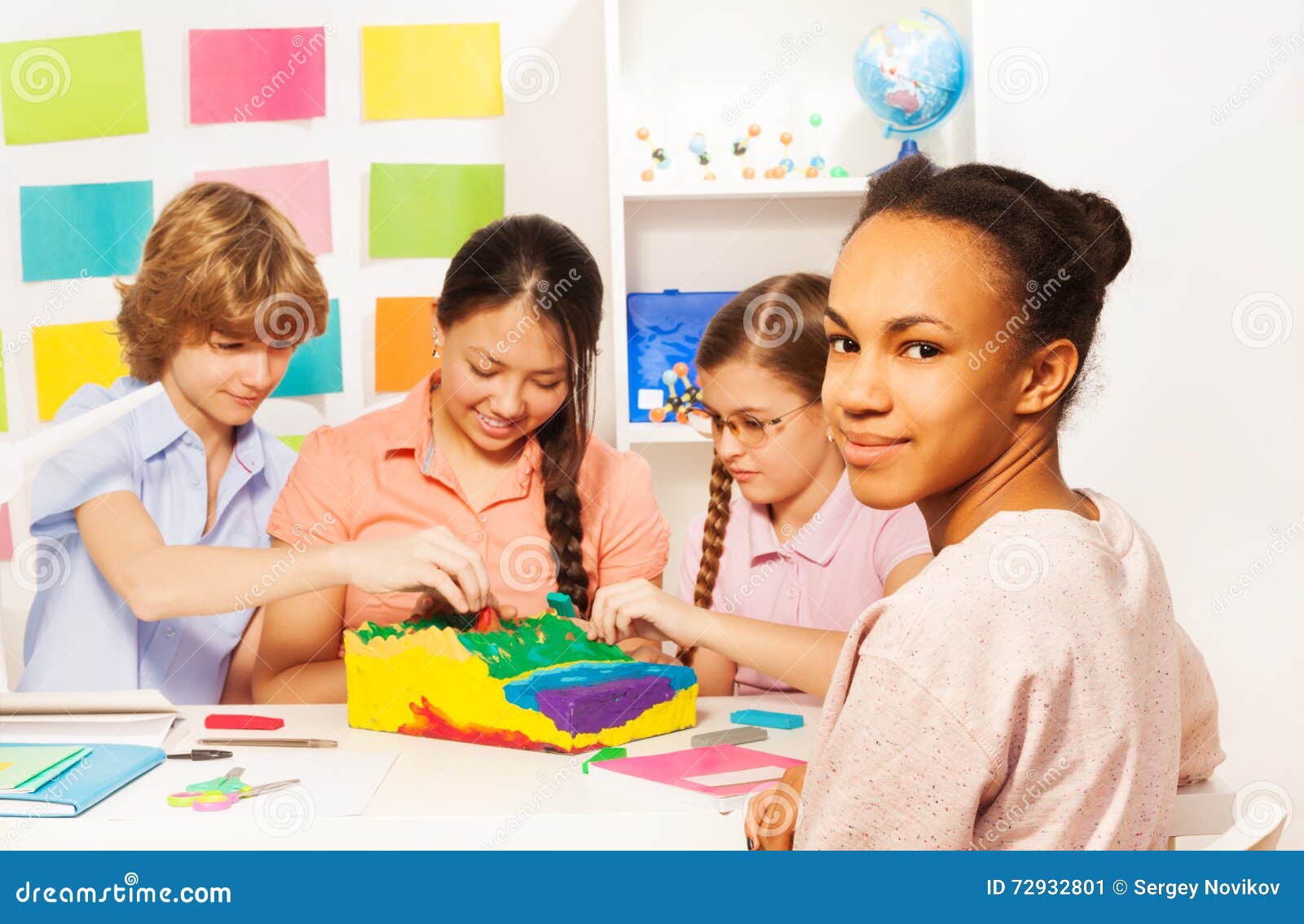 Students Learning Geography at the Classroom Stock Image - Image of ...