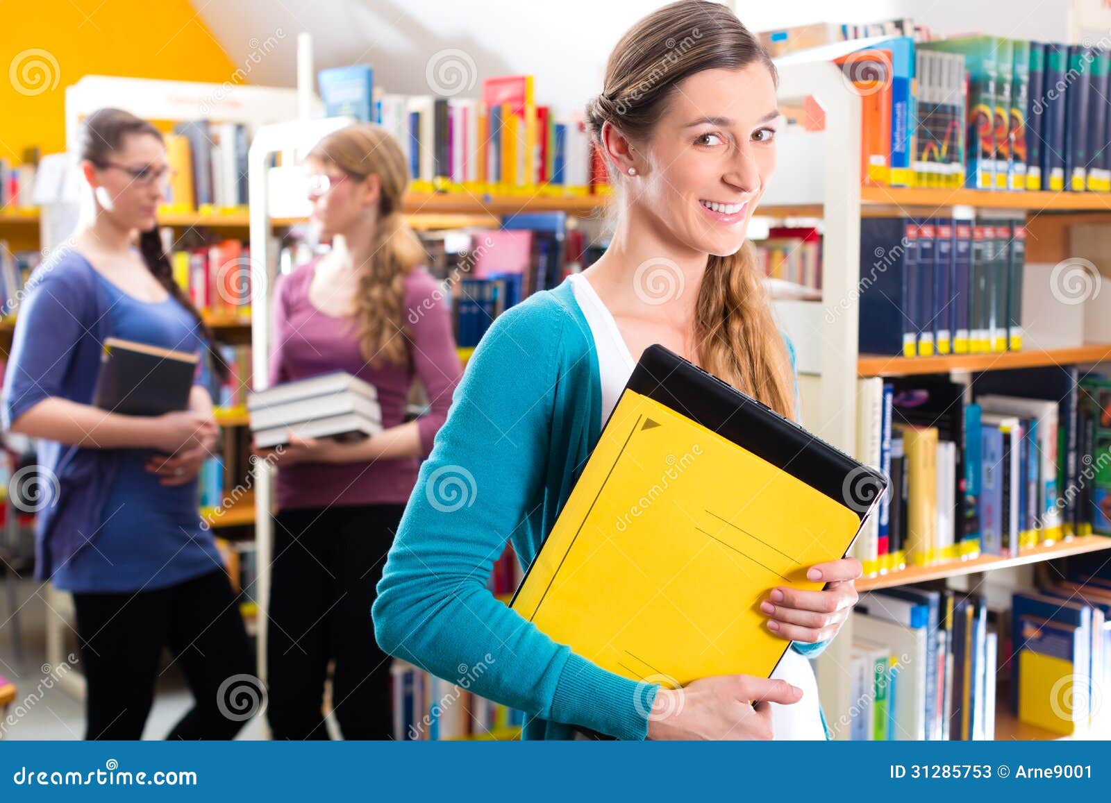 Students Learning in Library Stock Image - Image of education ...