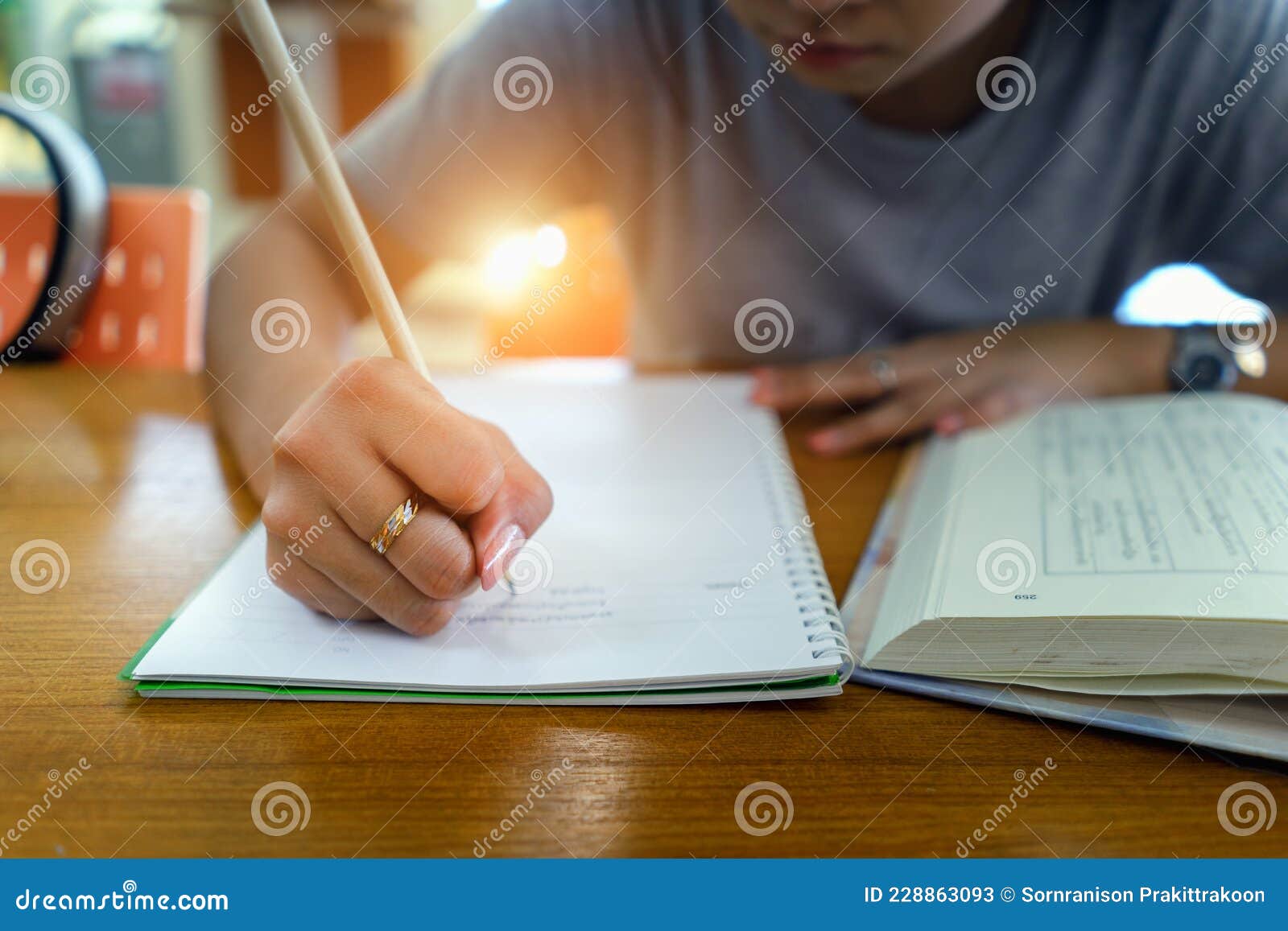 Students Learning and Making Notes Stock Image - Image of book ...