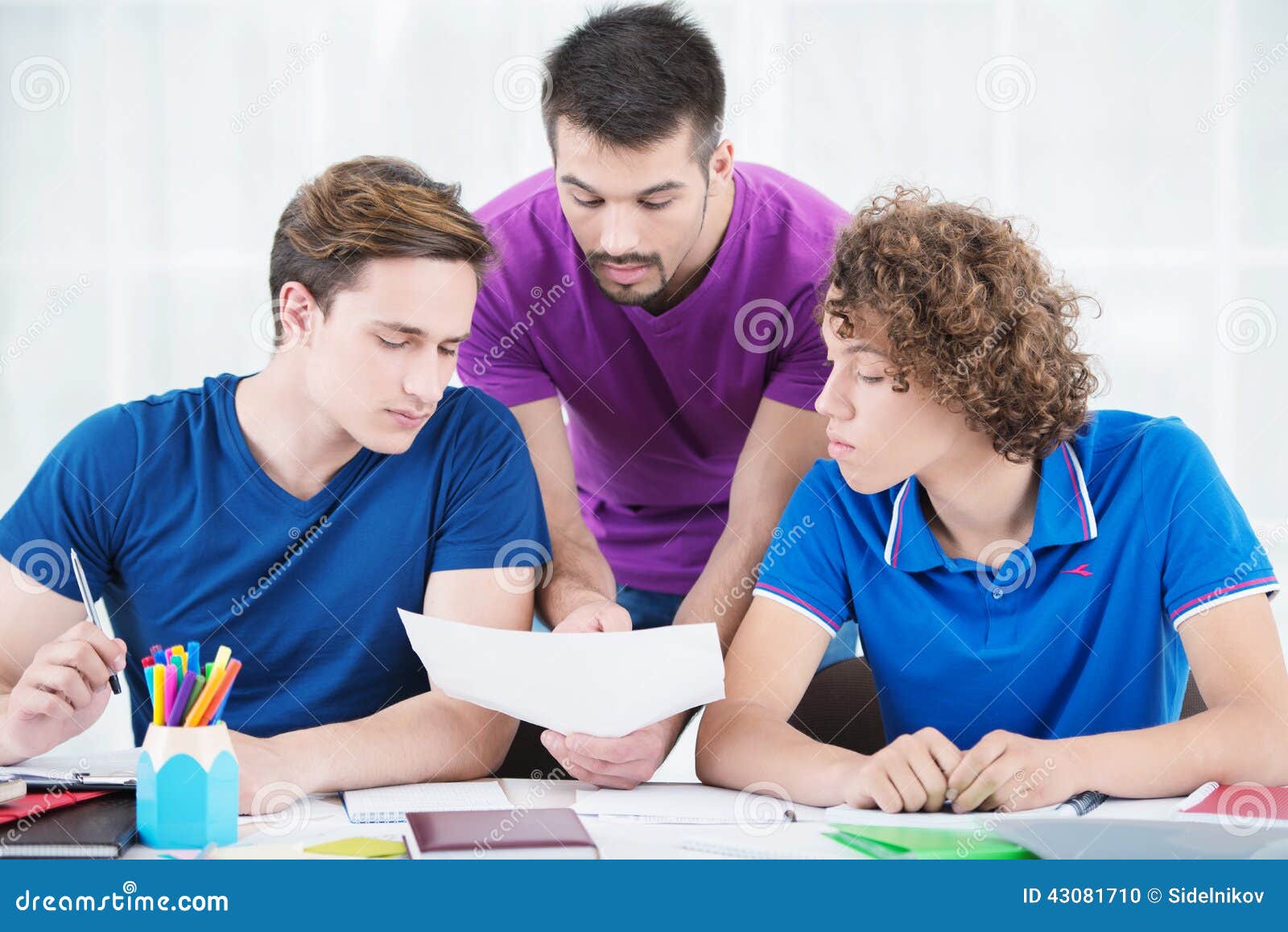 Students Learning New Information in Classroom Stock Photo - Image of ...