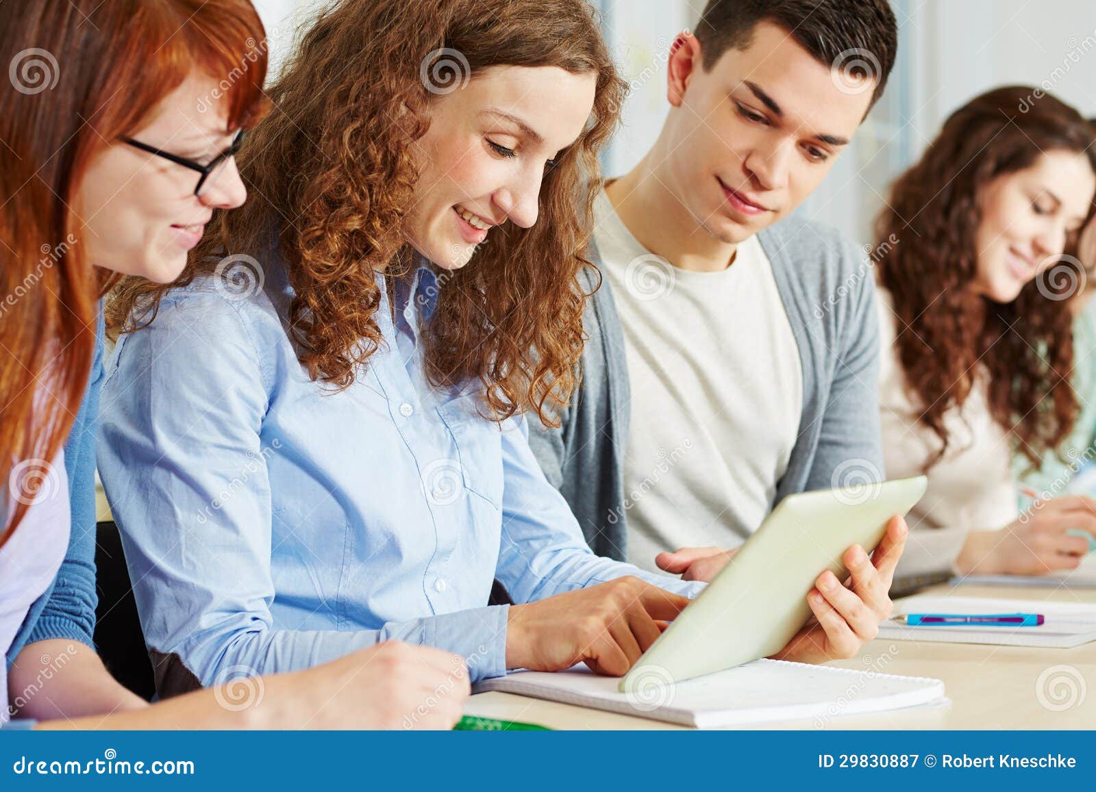 Students Online with Tablet Stock Image - Image of laptop, dual: 29830887