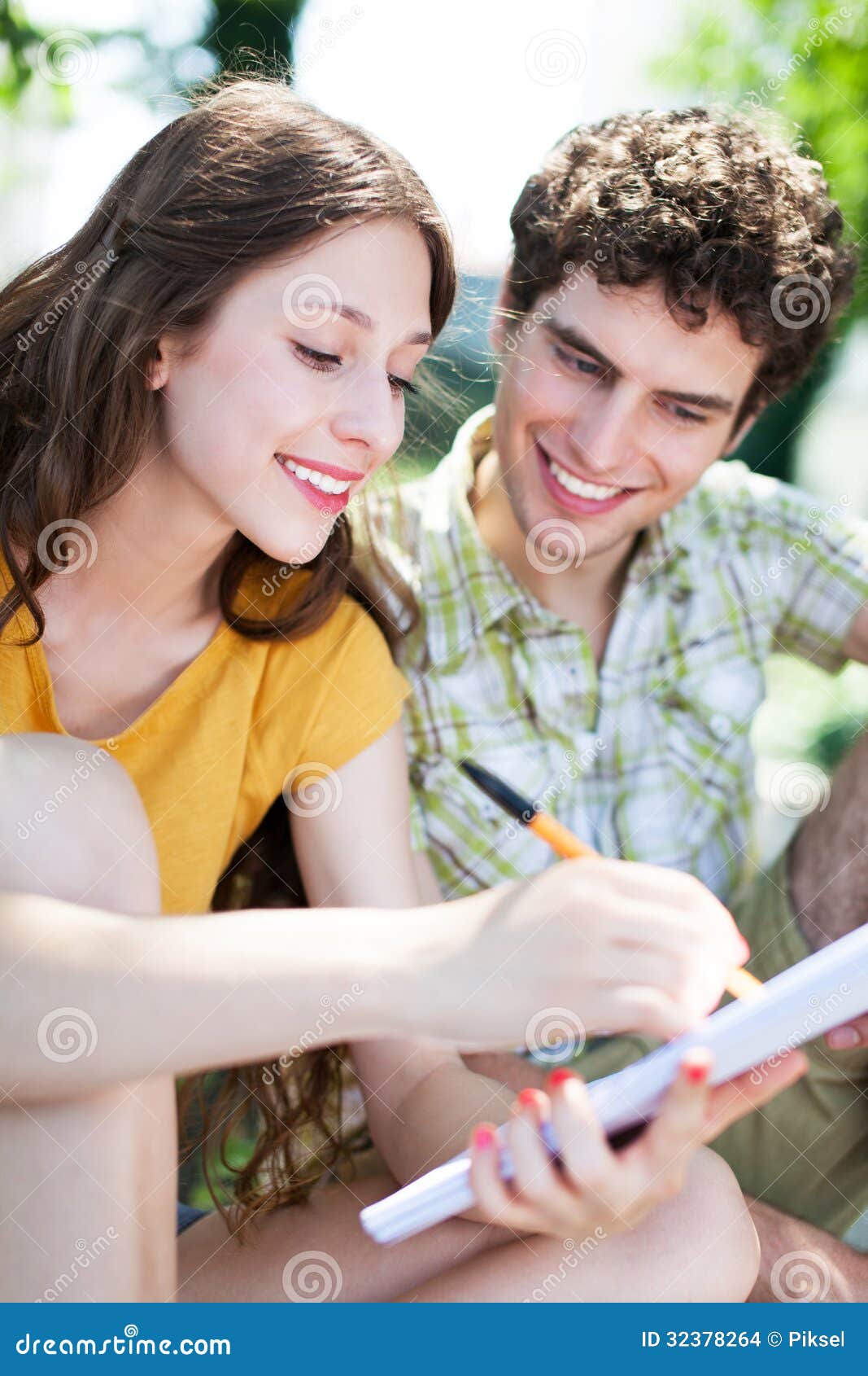 Students learning outdoors stock photo. Image of adult - 32378264