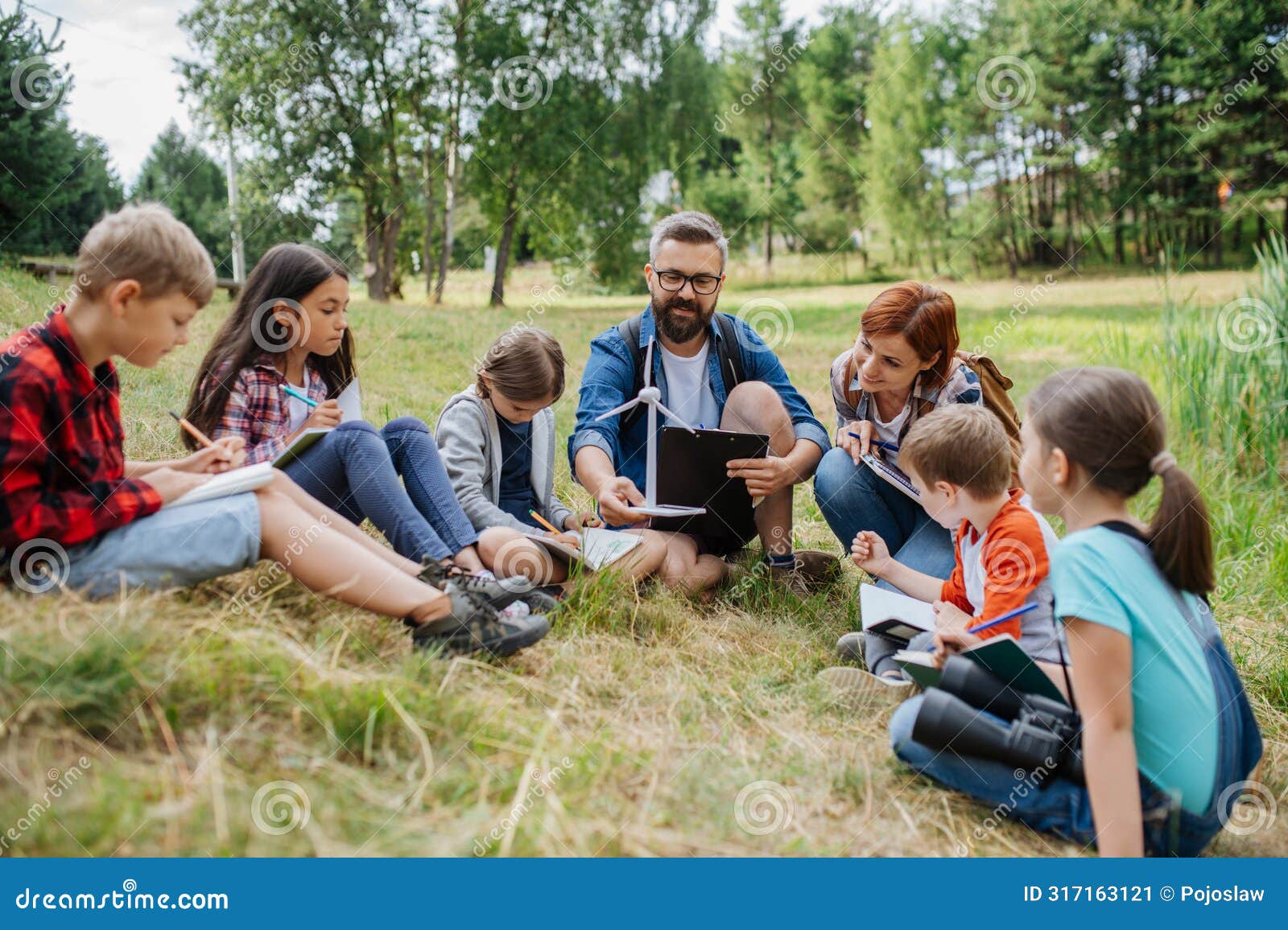 Students Learning about Renewable Wind Energy during Field Teaching ...