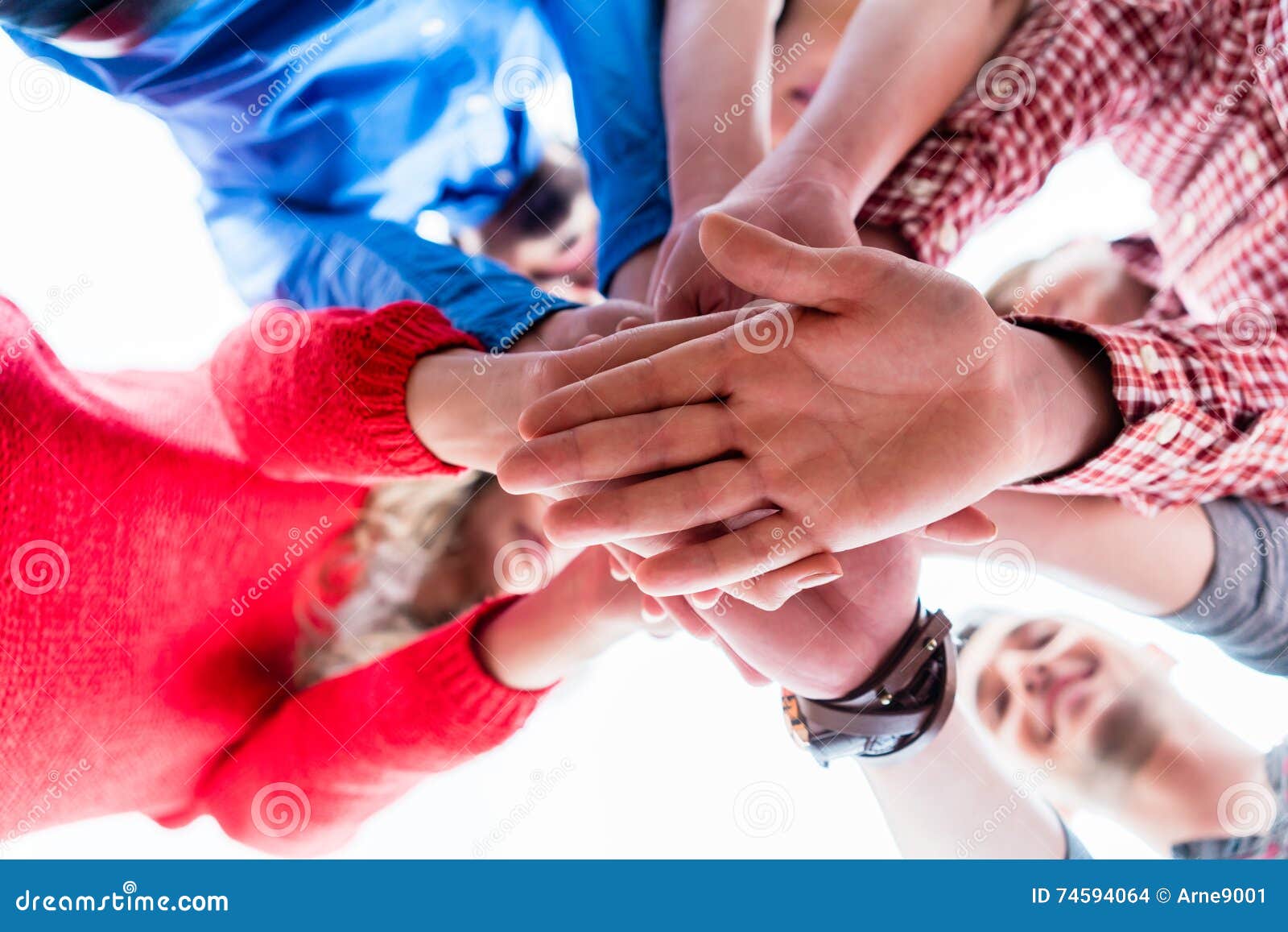 Students Learning and Stacking Hands Together Stock Photo - Image of ...