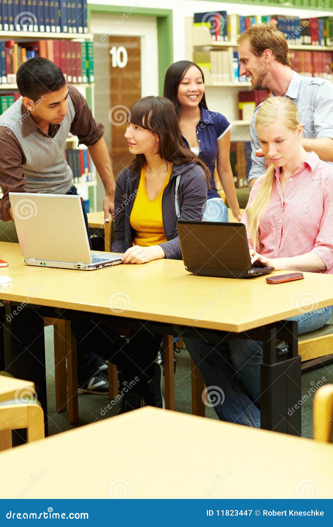 Students learning together stock image. Image of library - 11823447
