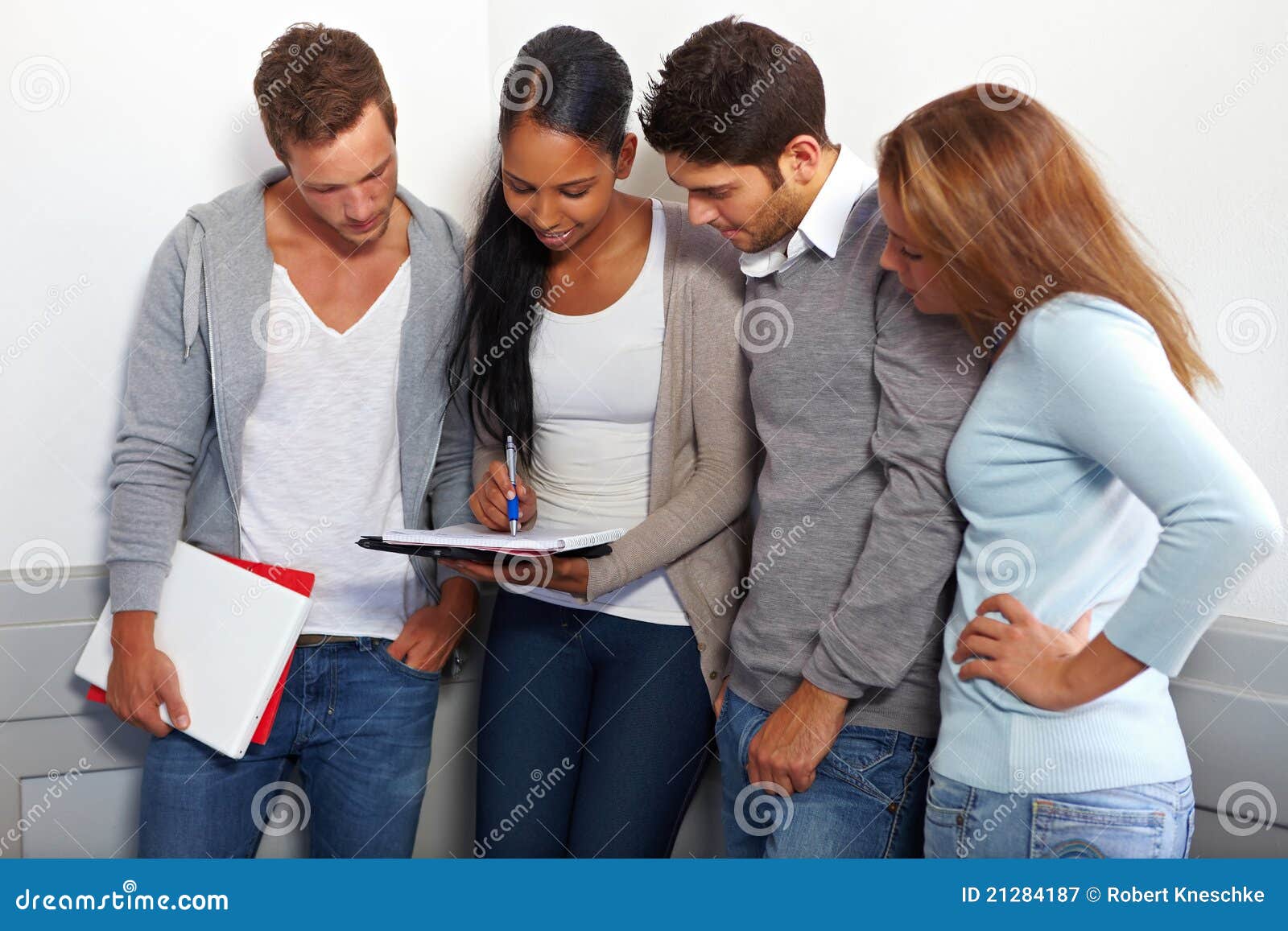 Students Learning in University Stock Image - Image of interracial ...