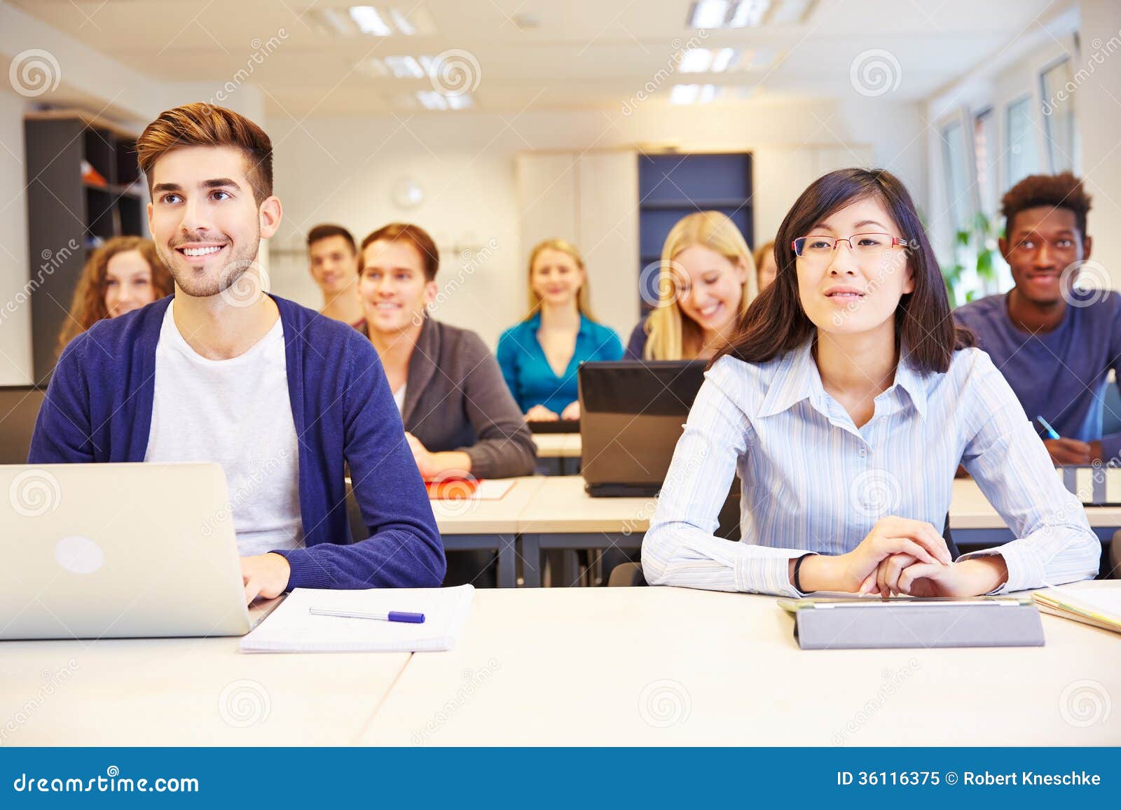 Students Learning in University Class Stock Image - Image of lessons ...