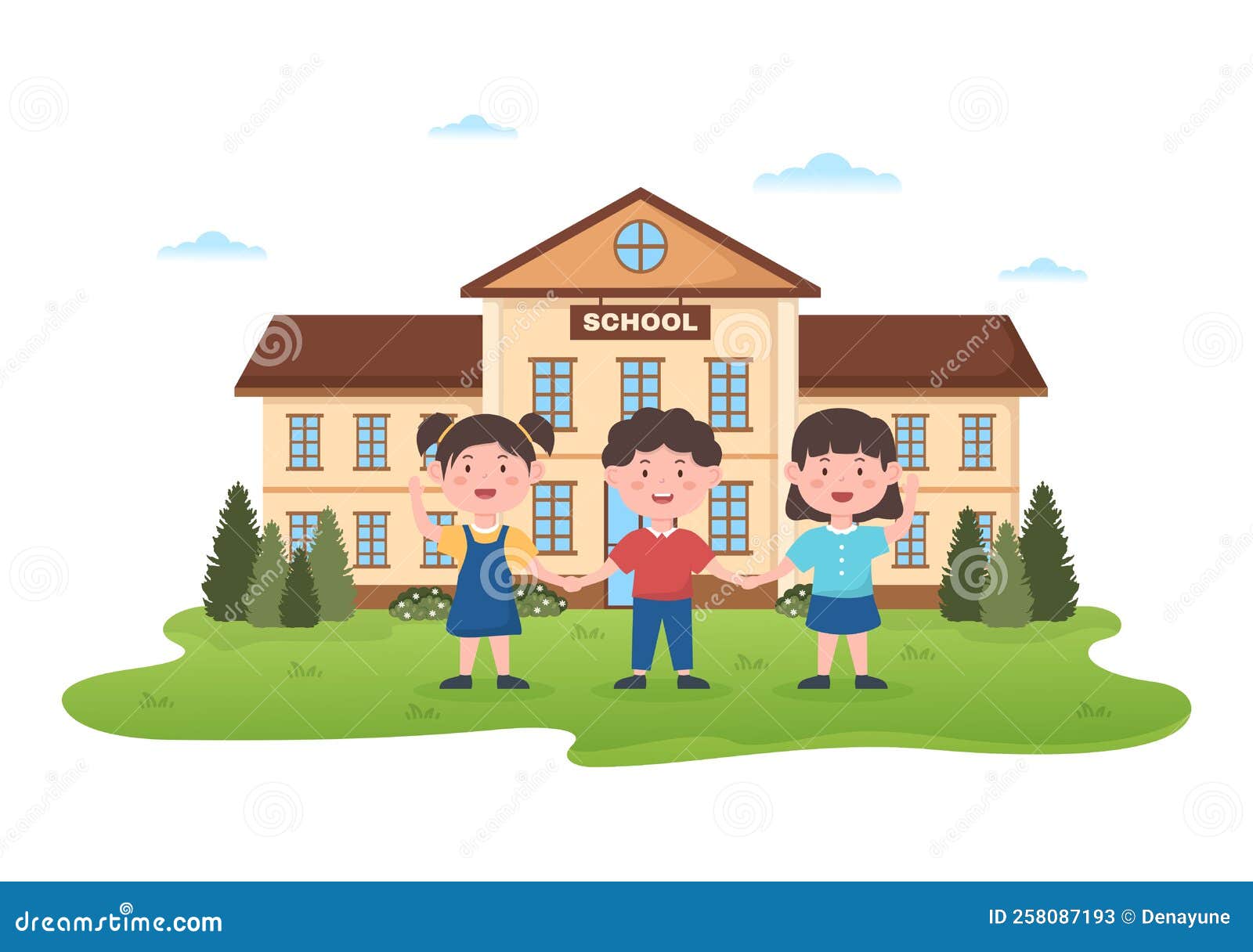 Students Leave School Building after Class or Program and Back To Home ...