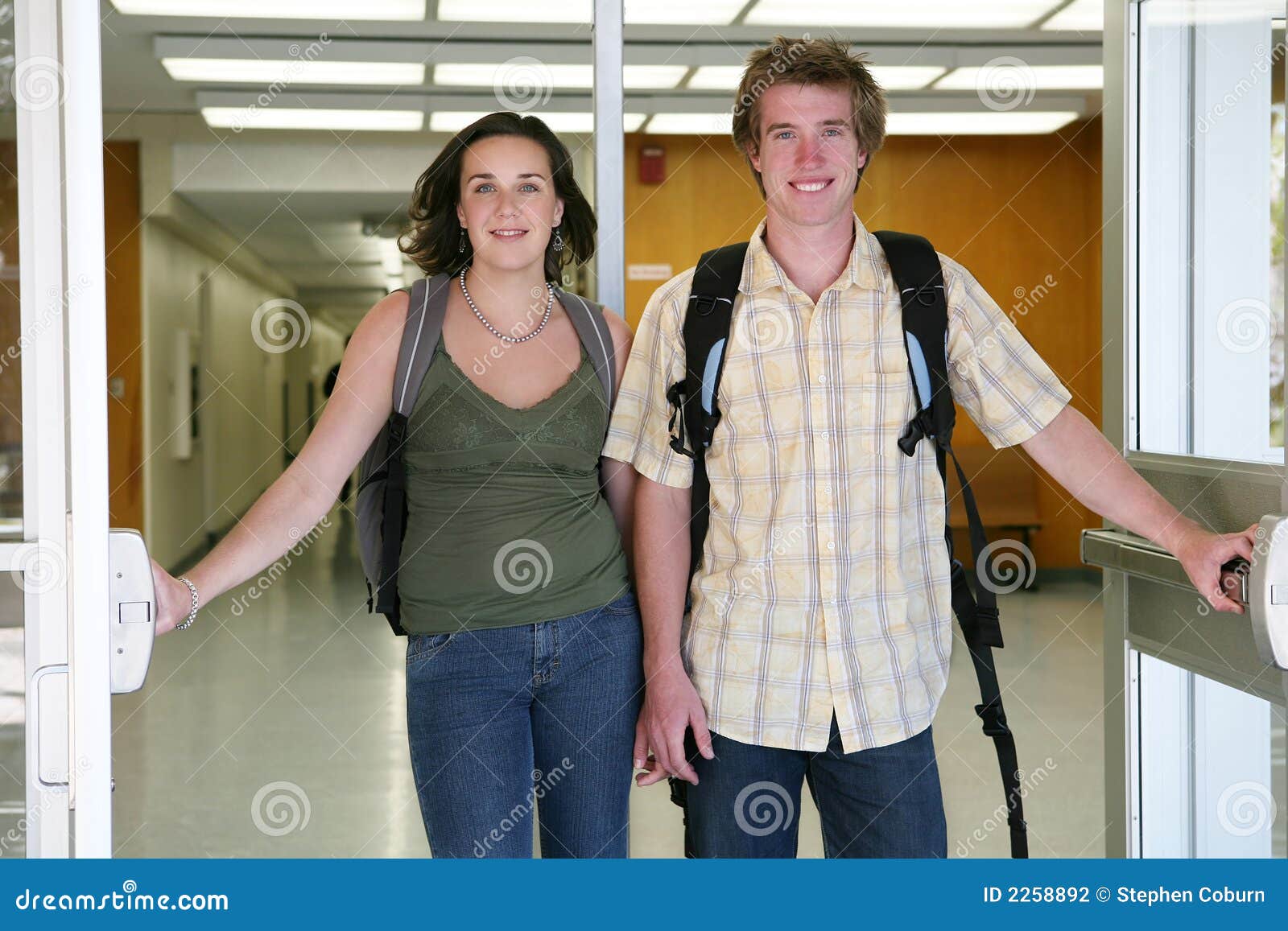 Students Leaving School stock photo. Image of girl, casual - 2258892