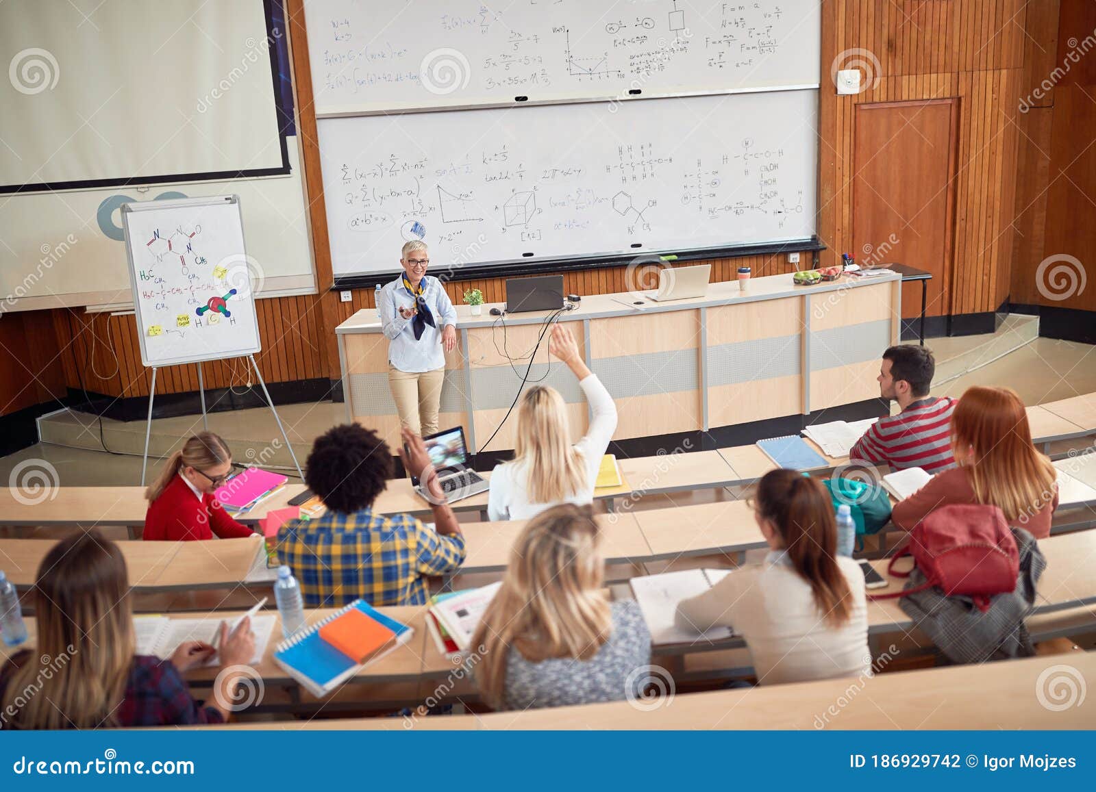 Students on a Lecture in Amphitheater Stock Photo - Image of college ...