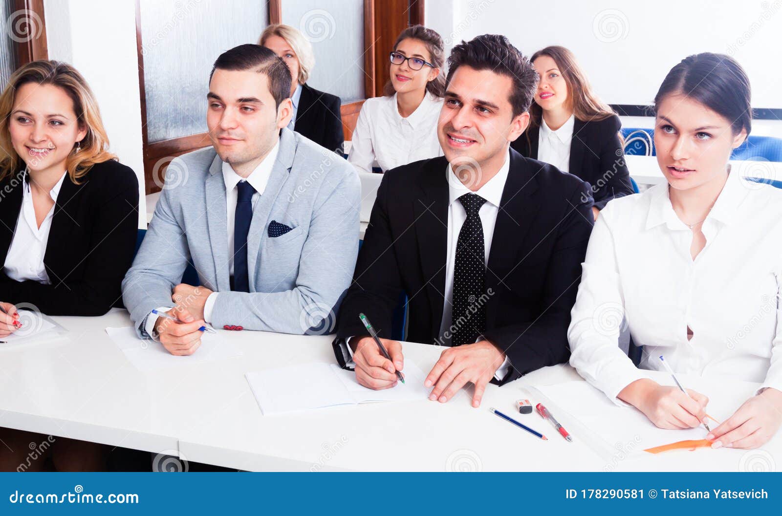 Students at Lecture at University Stock Image - Image of desks, lecture ...