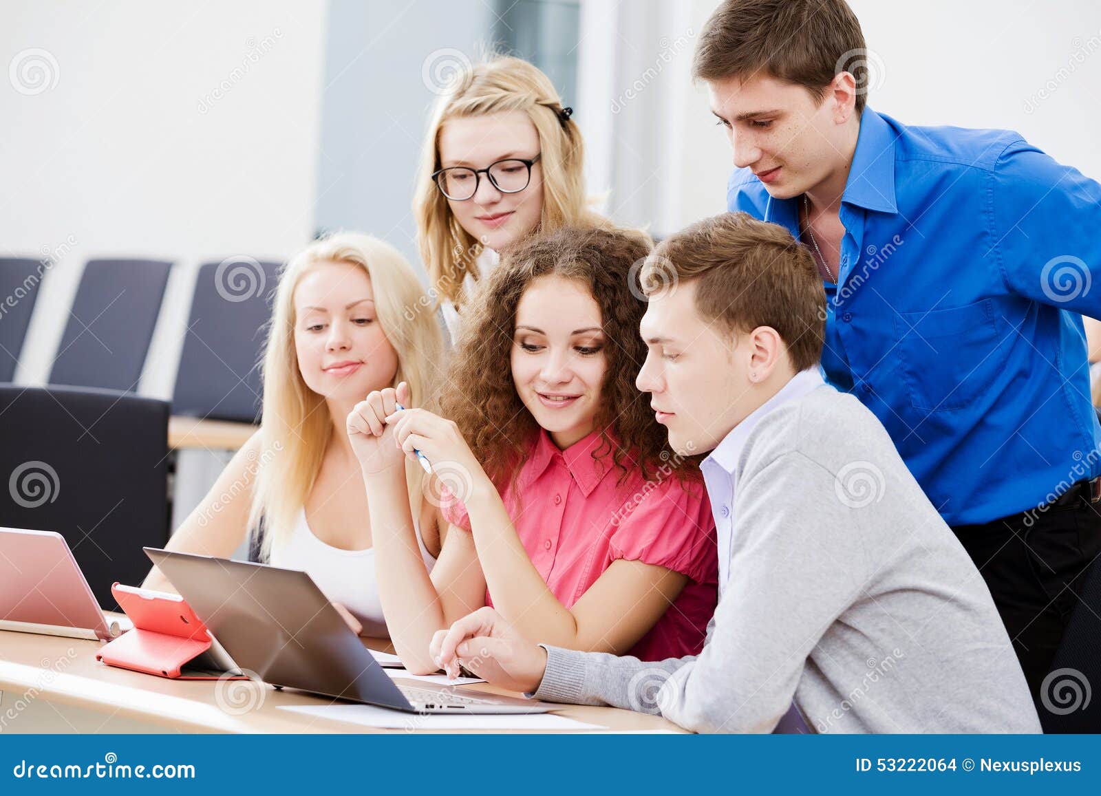Students at lesson stock photo. Image of pupil, tutorial - 53222064