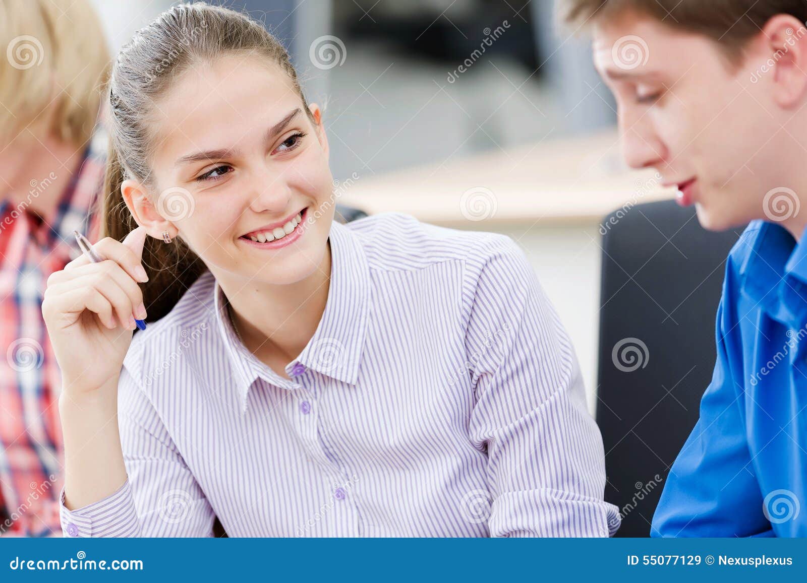 Students at lesson stock image. Image of school, college - 55077129
