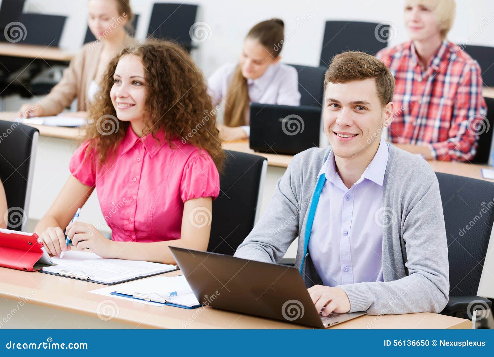 Students at lesson stock photo. Image of group, training - 56136650