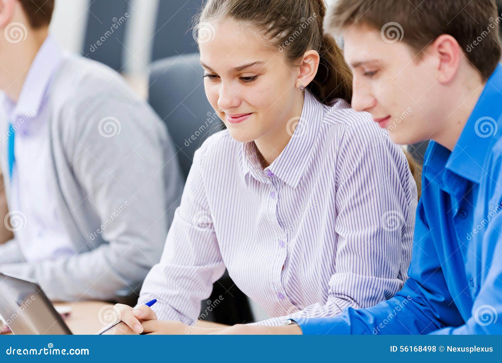 Students at lesson stock photo. Image of tutorial, training - 56168498