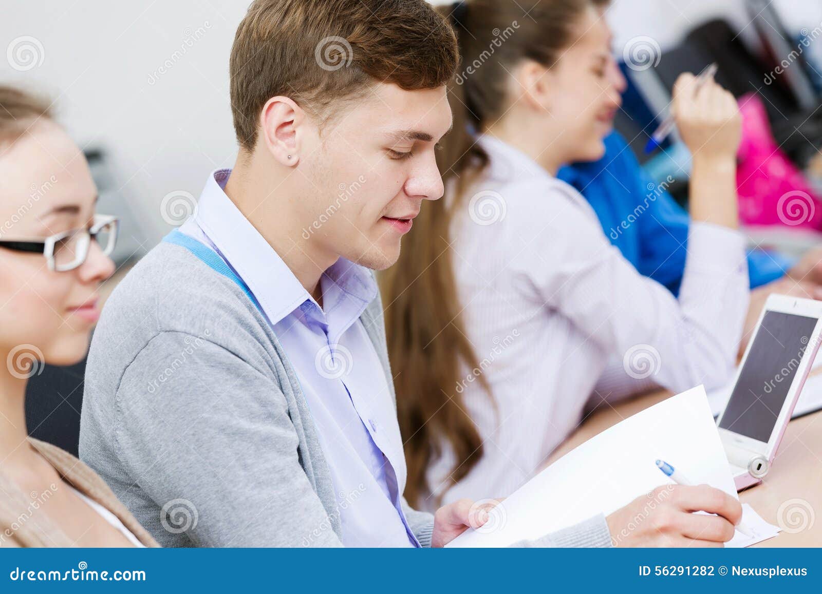 Students at lesson stock photo. Image of explaining, study - 56291282