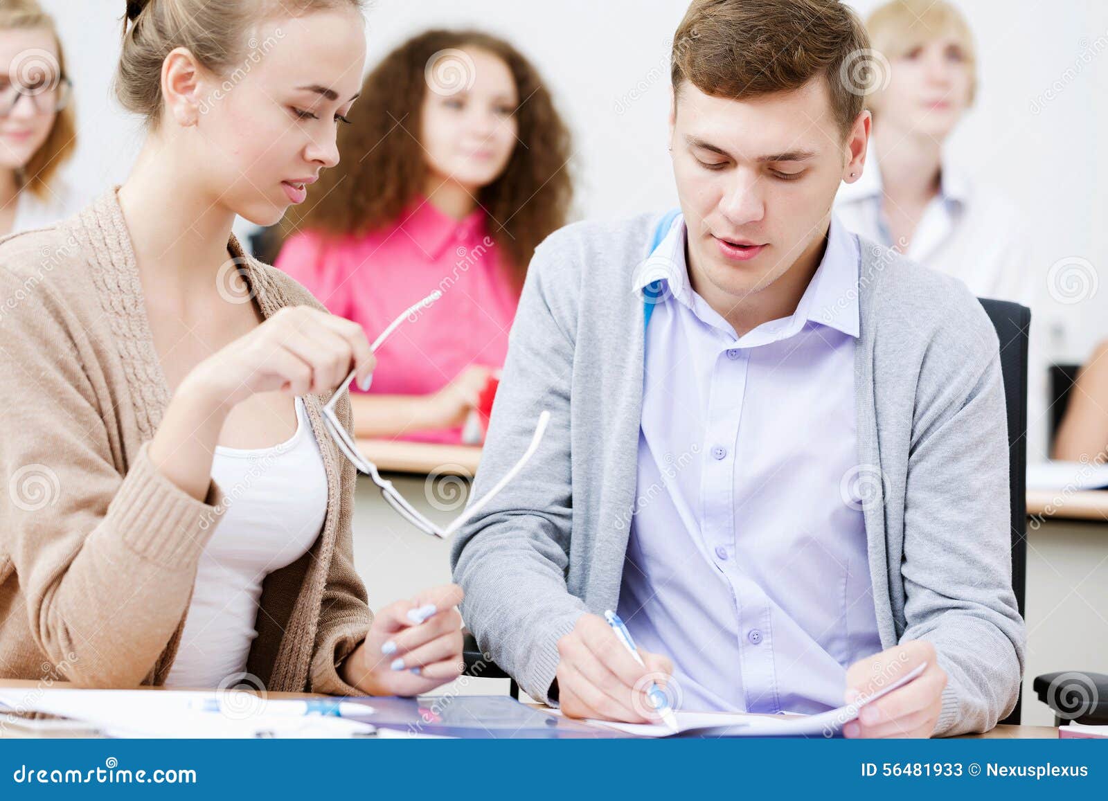 Students at lesson stock image. Image of explaining, teaching - 56481933