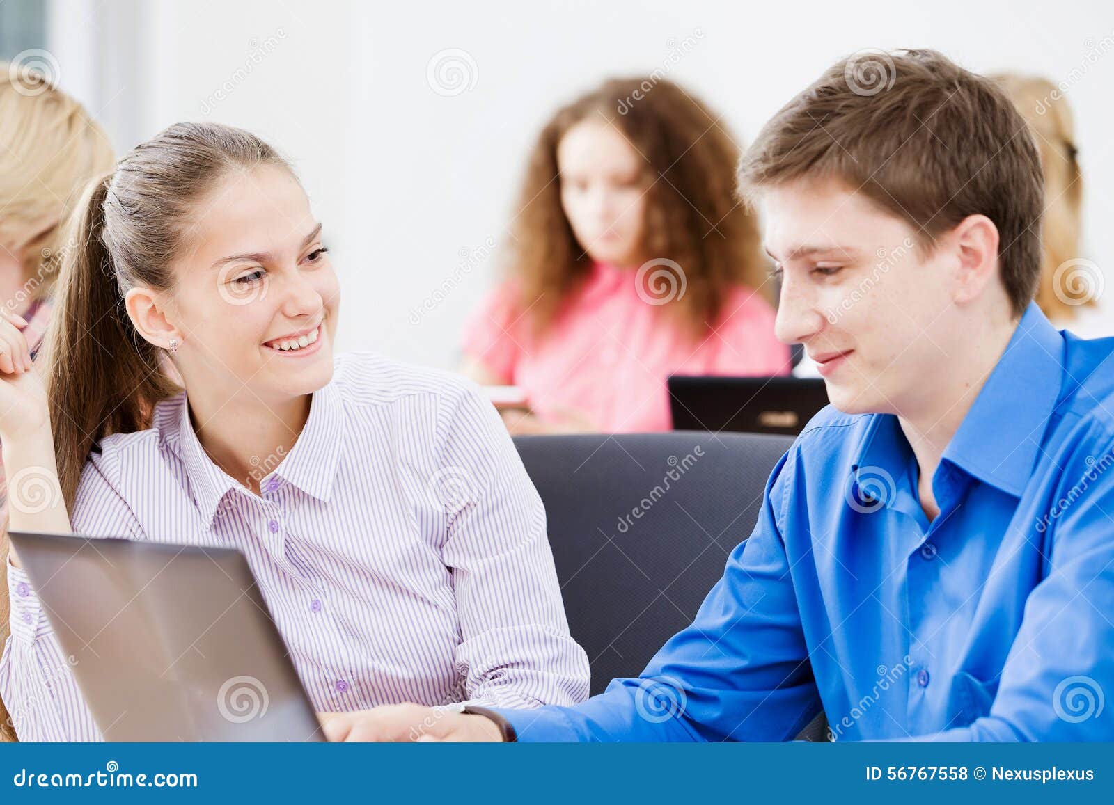 Students at lesson stock photo. Image of class, tutorial - 56767558