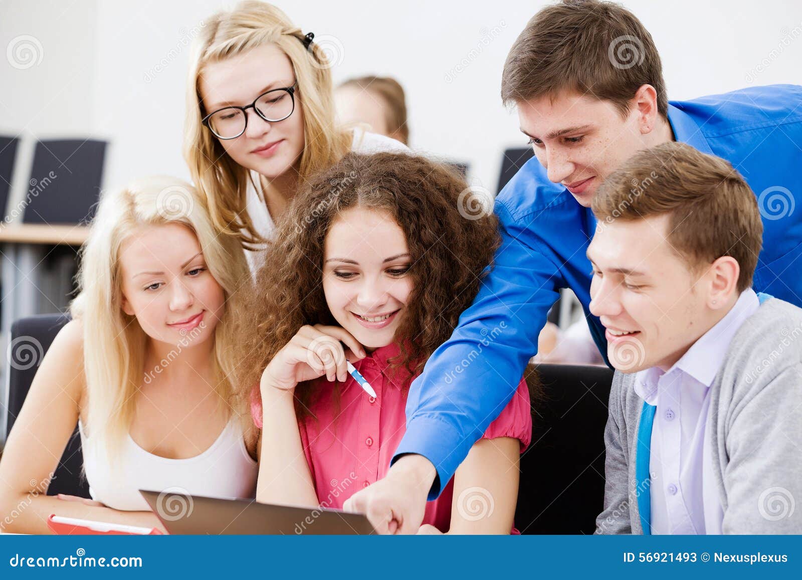 Students at lesson stock image. Image of team, university - 56921493