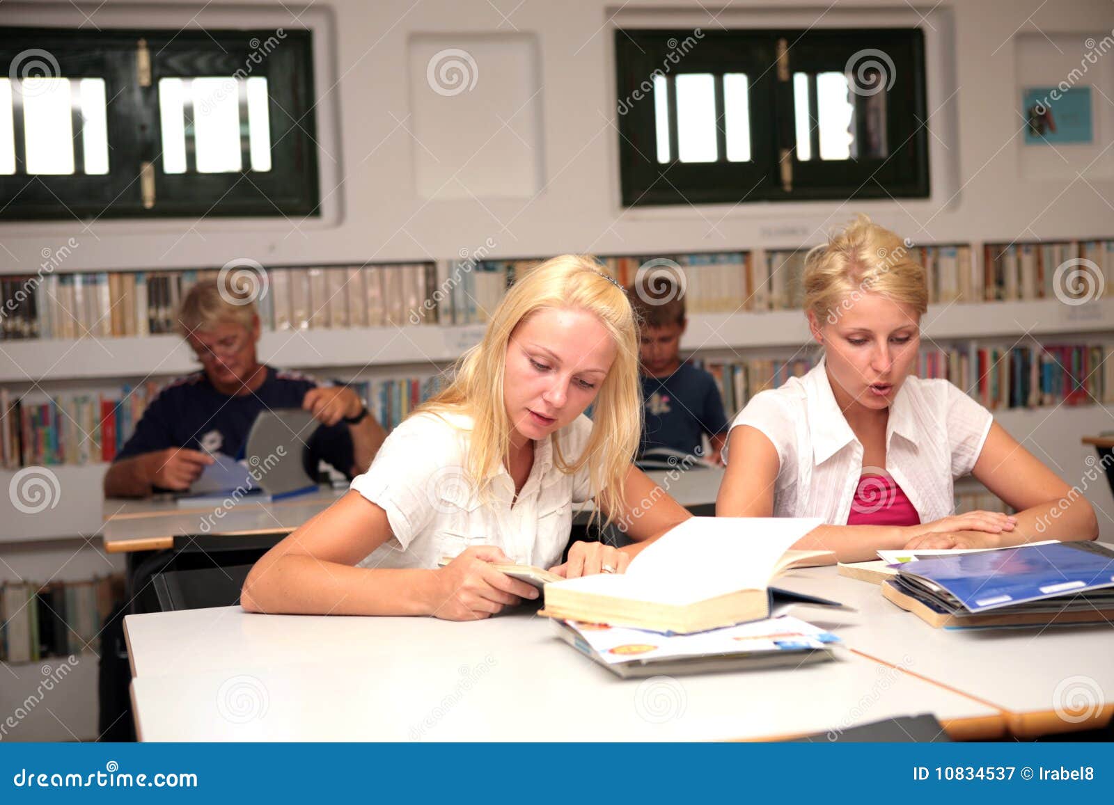 Students in library stock image. Image of reading, caucasian - 10834537