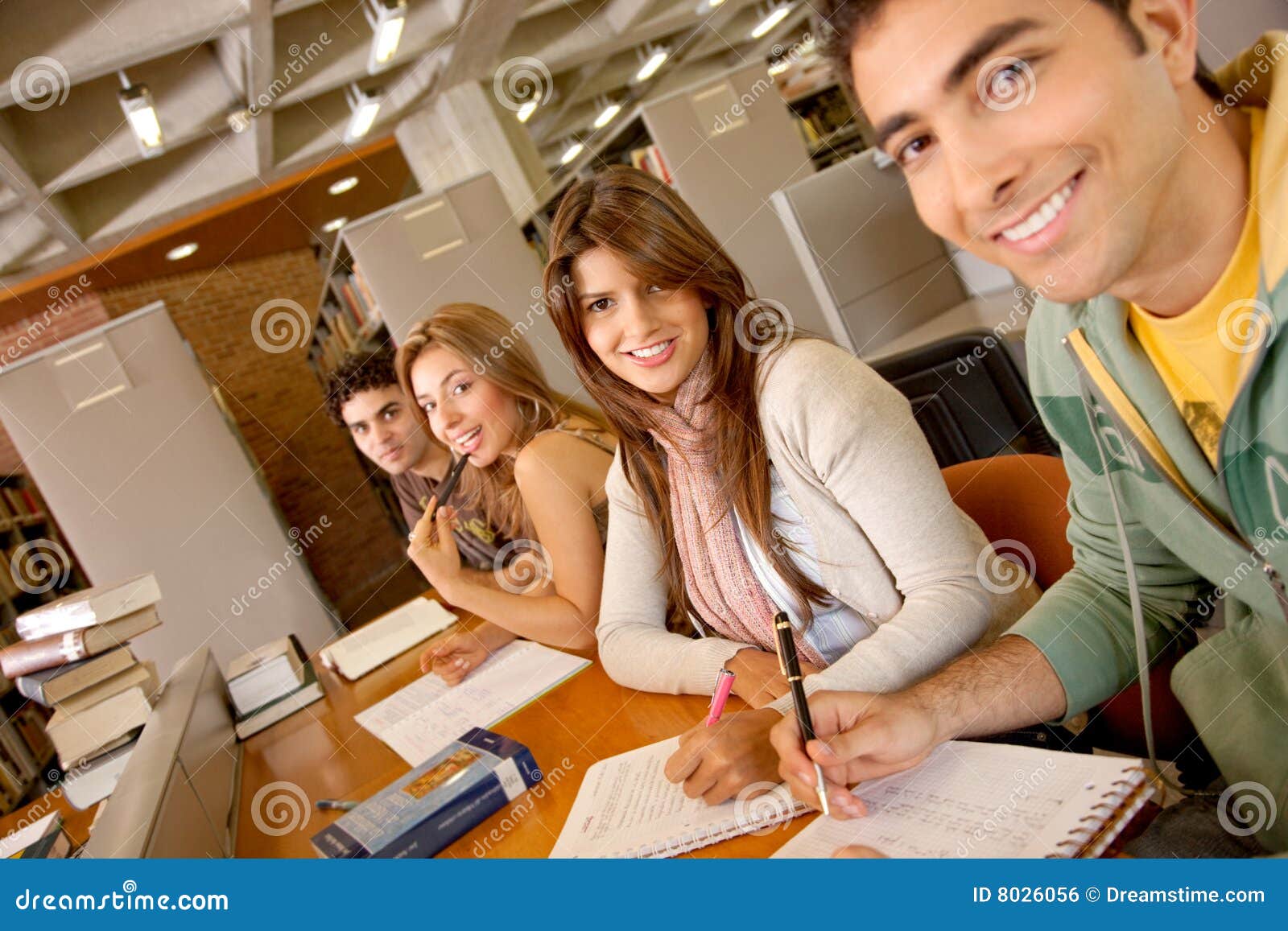 Students at a library stock photo. Image of girls, student - 8026056