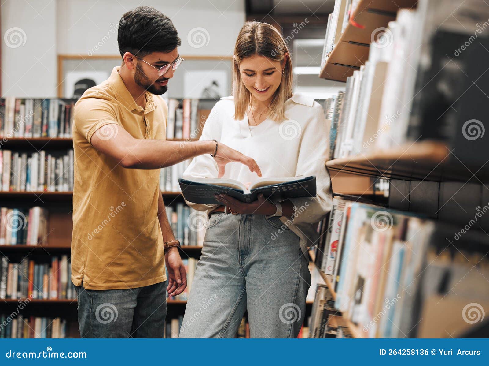 Students, Library and Discussion for Man, Woman or Book for Knowledge ...