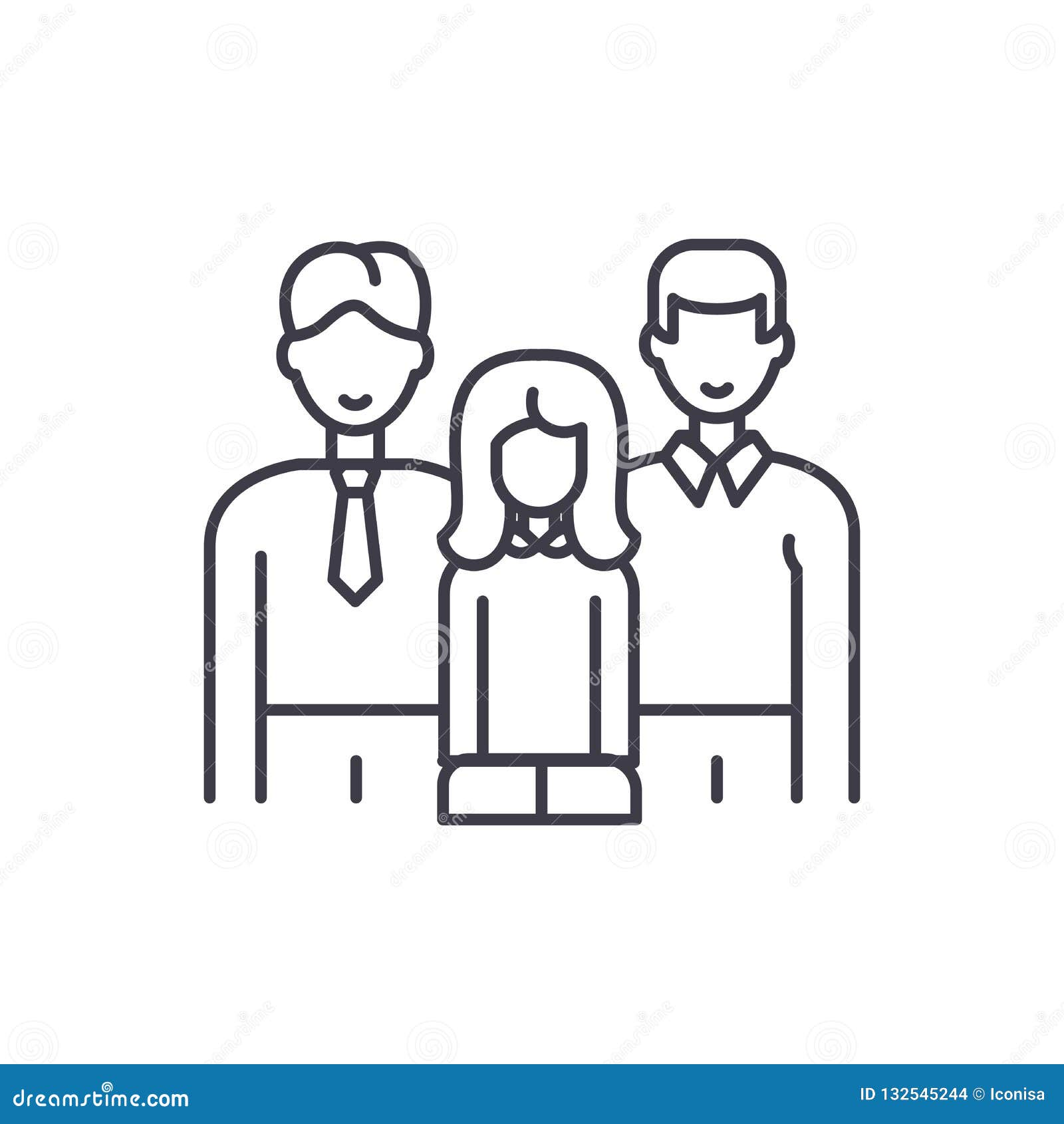 Students Line Icon Concept. Students Vector Linear Illustration, Symbol ...